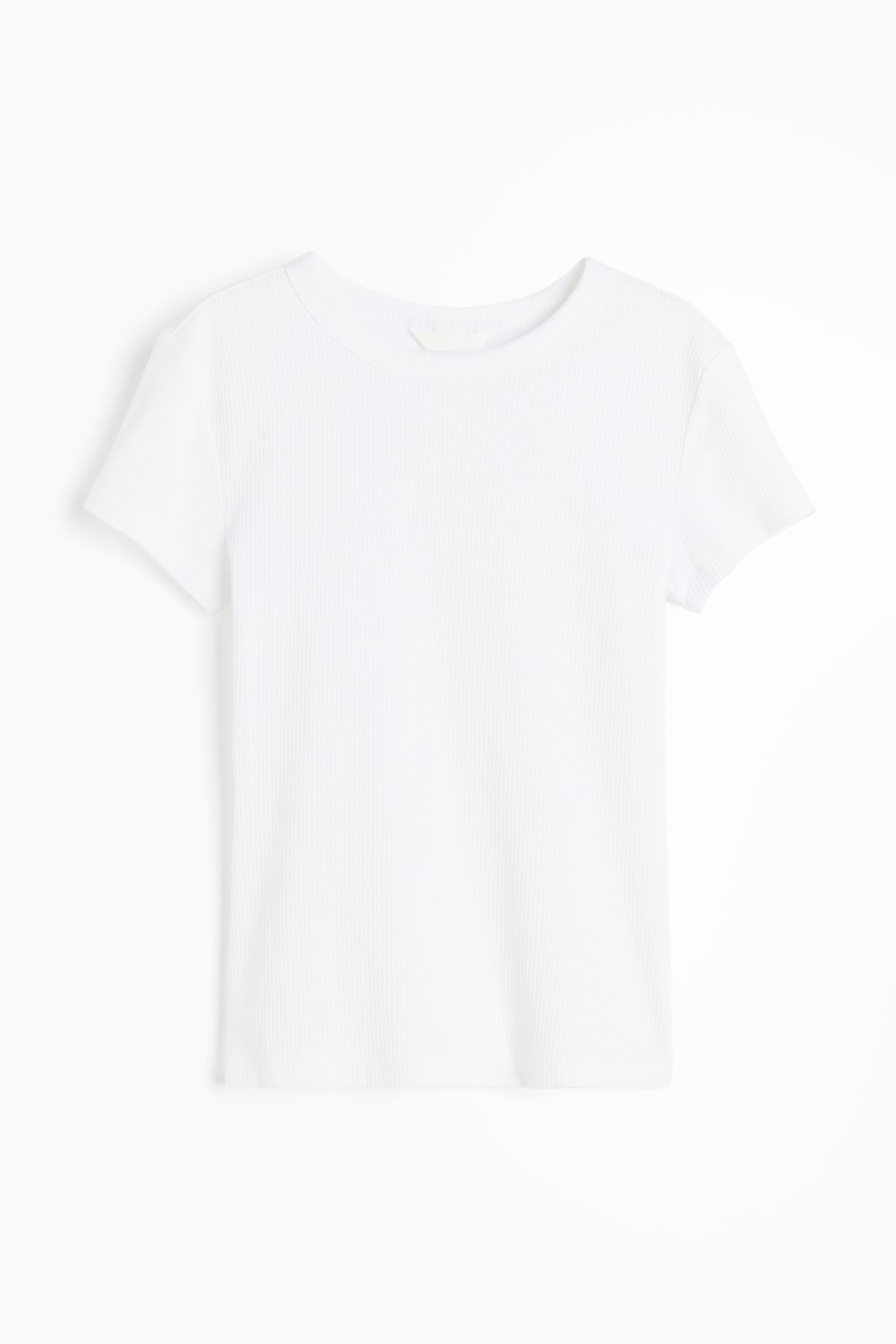 Women's White Ribbed T-shirt | H&M CA