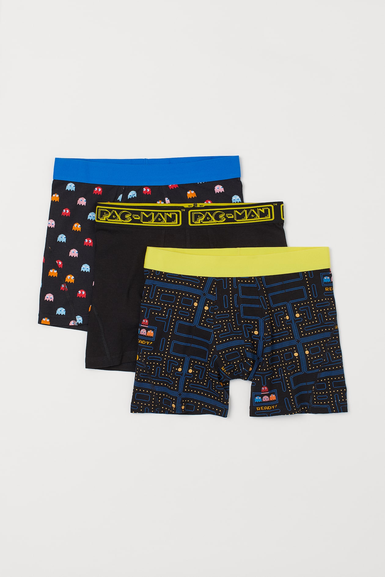 3-pack mid cotton trunks - Black/Pac-Man - Men | H&M HK