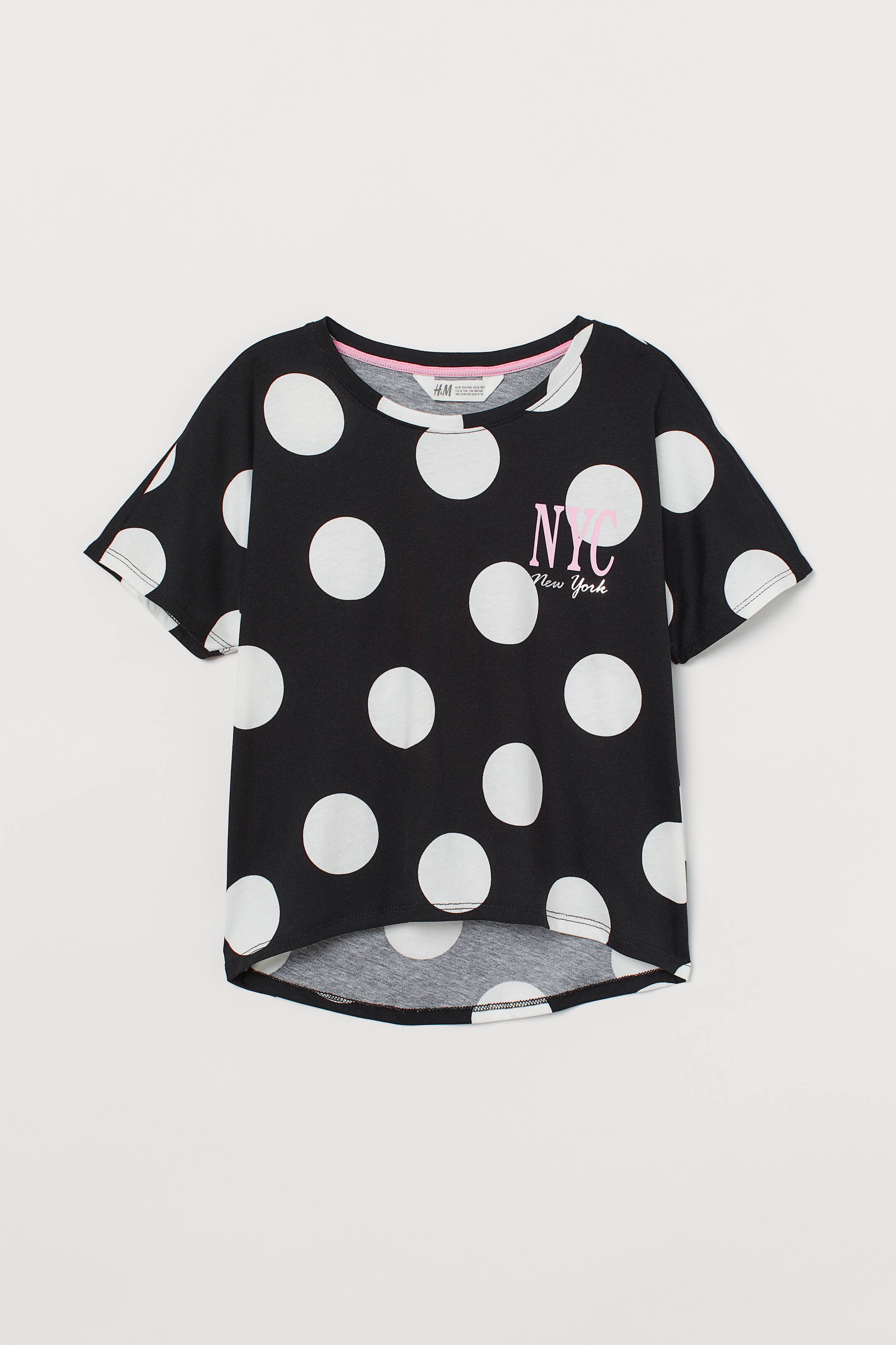 Boxy Jersey Top - Black/dotted - Kids | H&M US