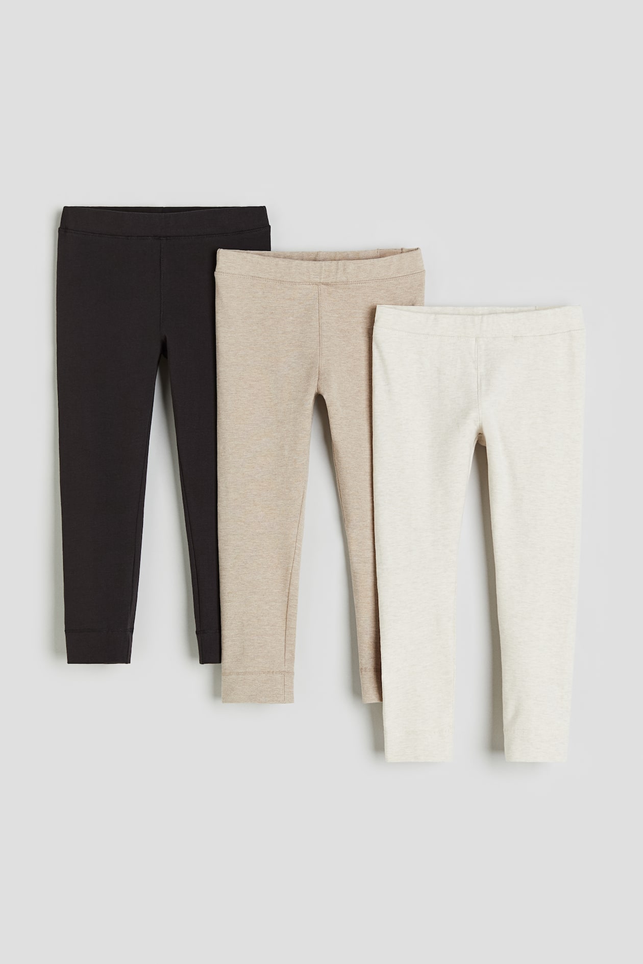 3er-Pack Baumwollleggings - Dunkelgrau/Beige - Kids | H&M AT