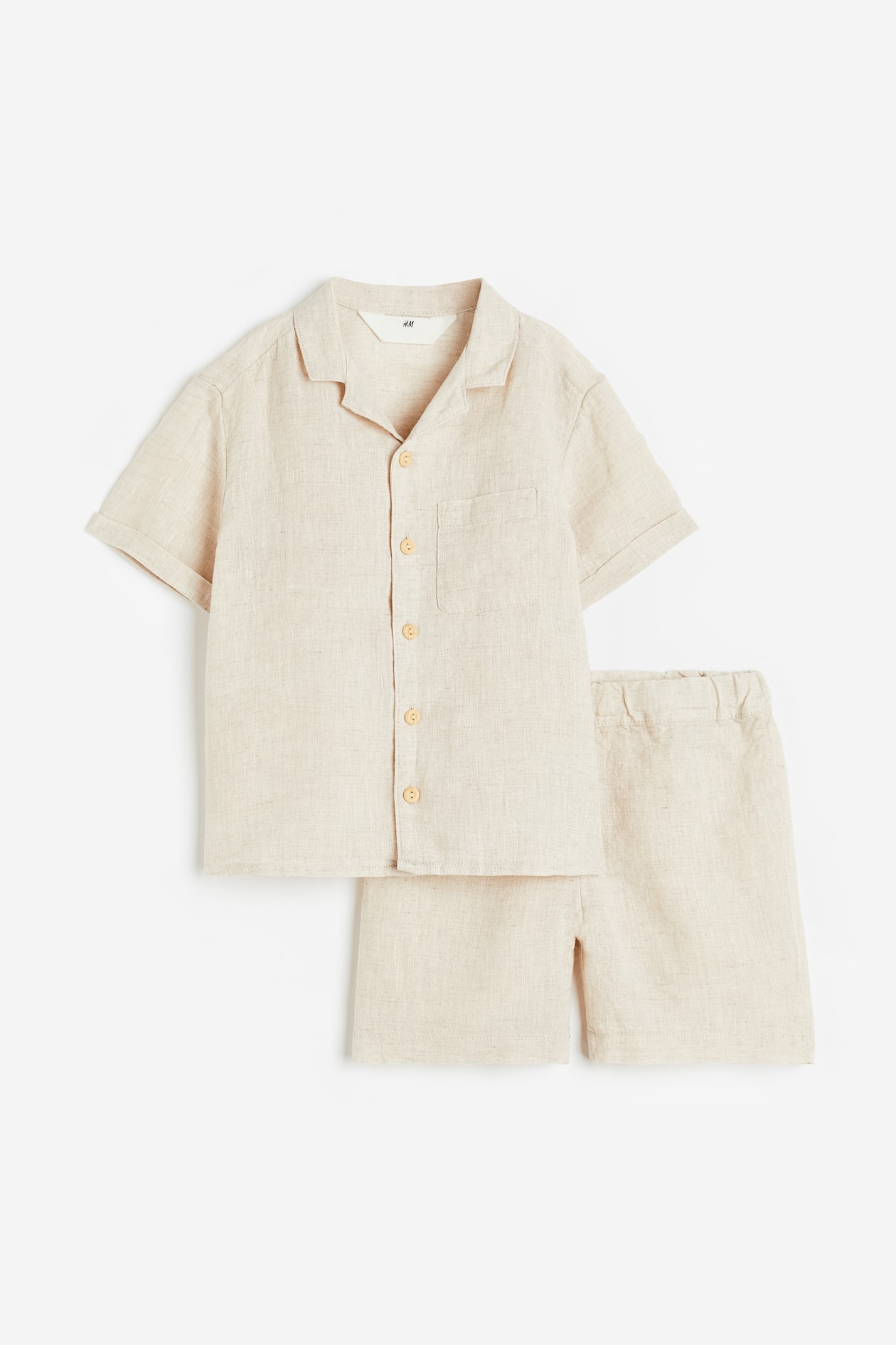 Ensemble 2 pièces en lin - Beige clair - ENFANT | H&M FR