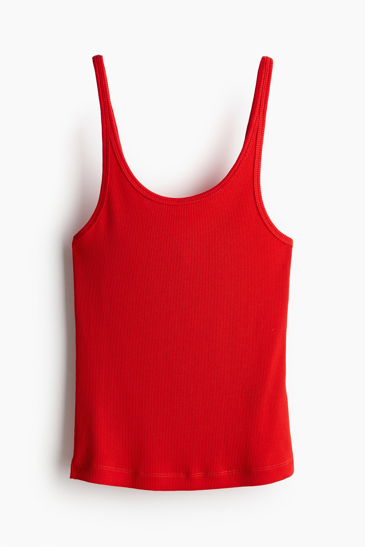 Women's Red Ribbed Tank Top | H&M CA