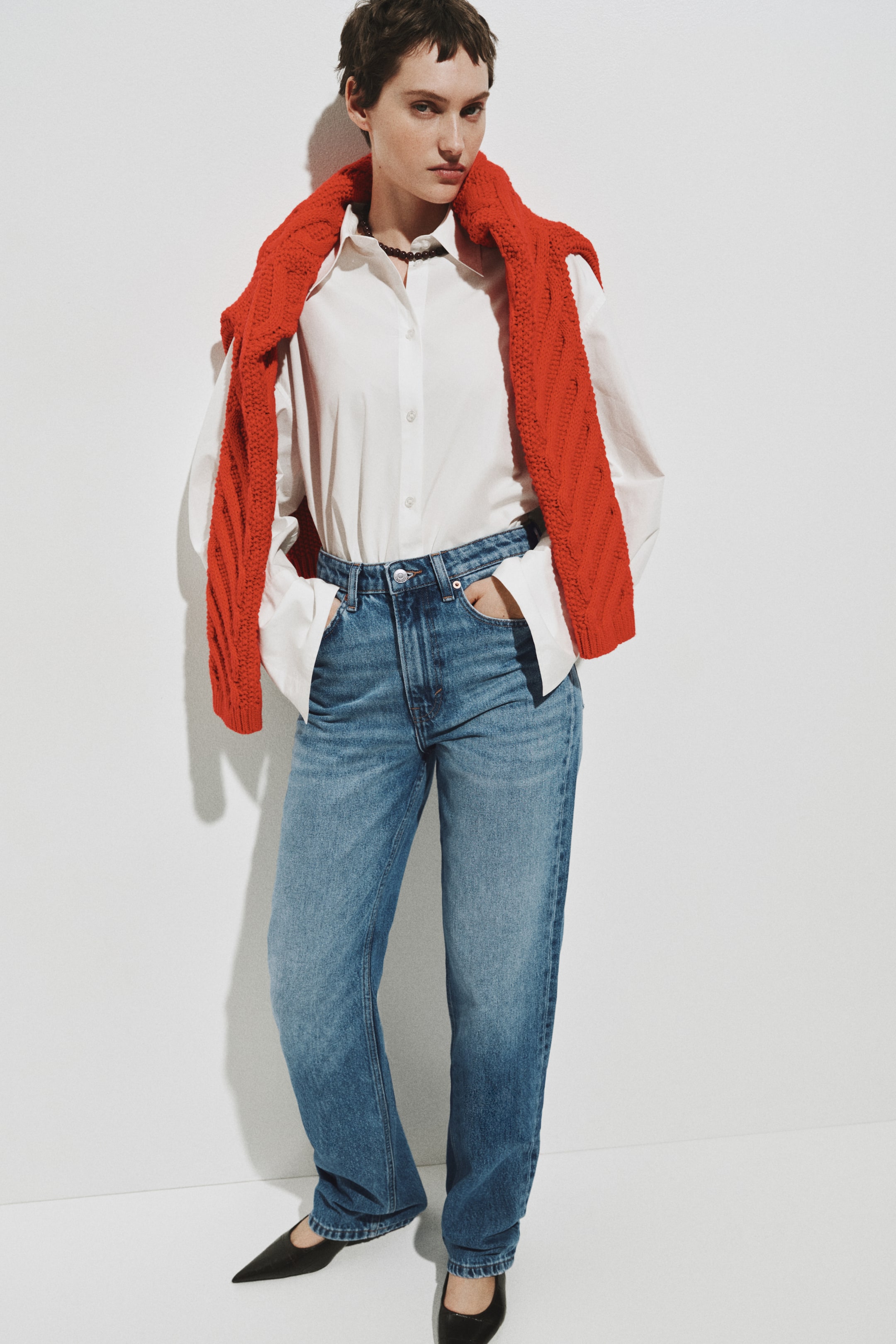 Straight High Jeans - Azul denim lavado - SENHORA | H&M PT