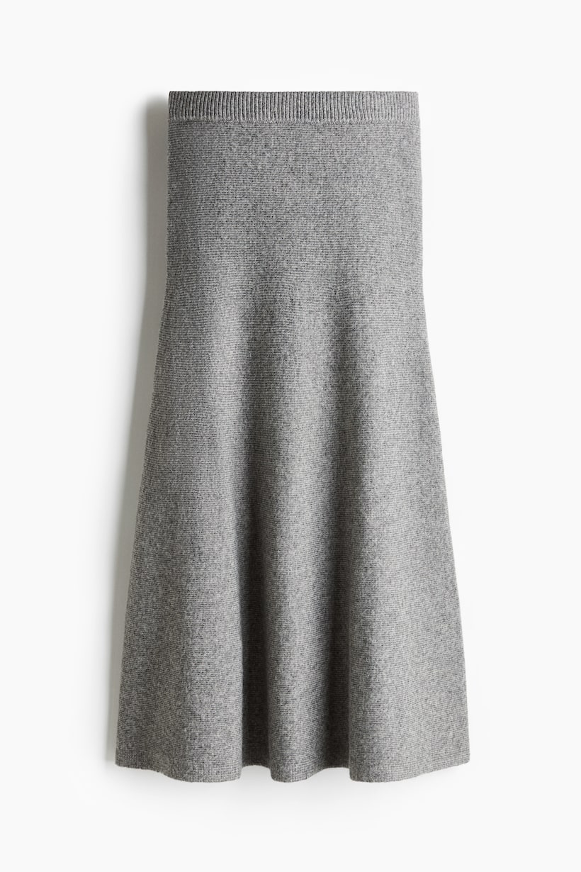 Flared Knit Skirt - Gray melange - Ladies | H&M US