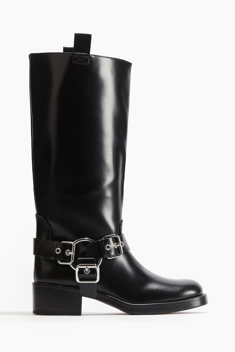 Knee-High Biker Boots - Black - Ladies | H&M US