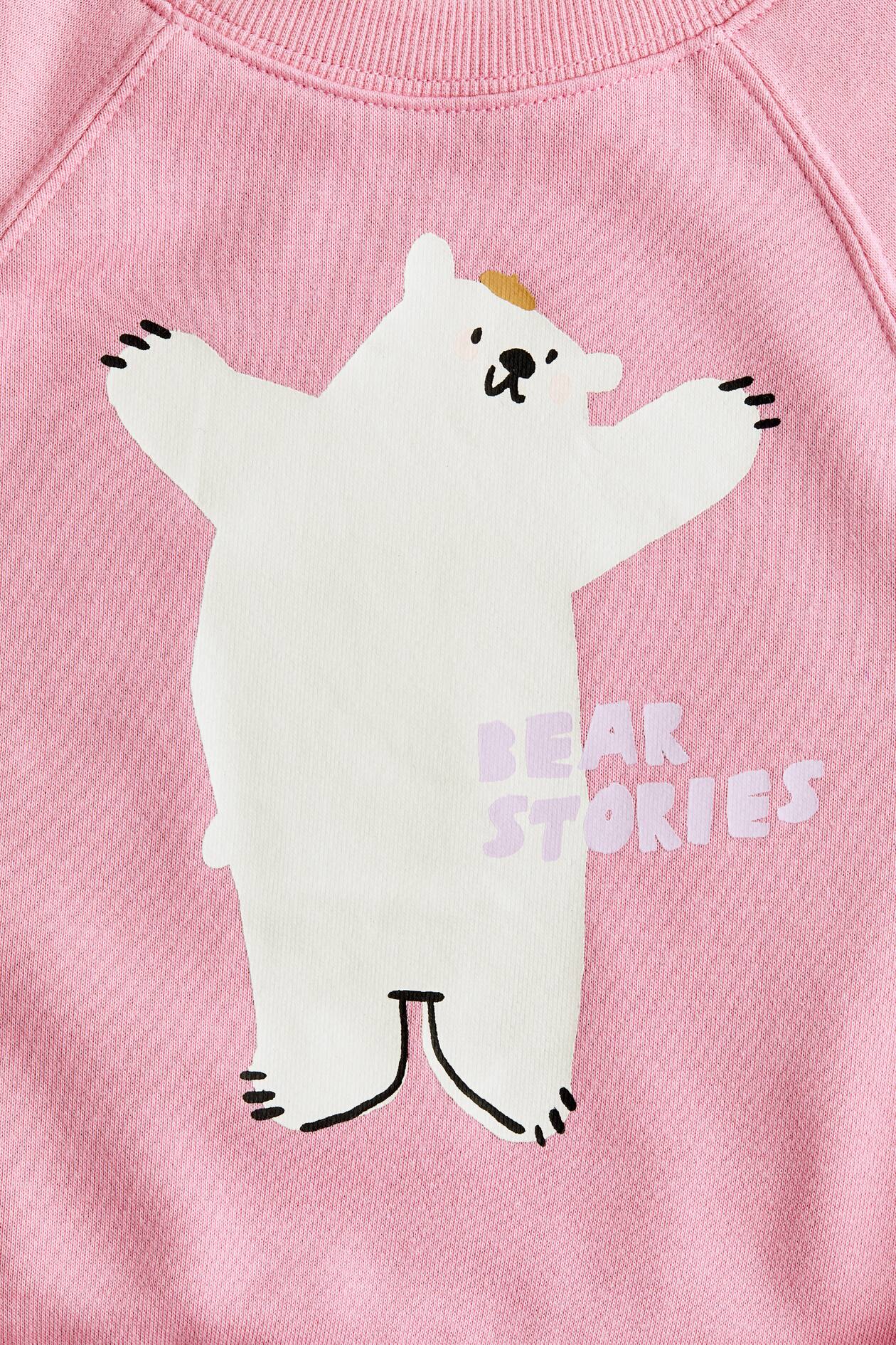 Pink/Bear Stories Printed Sweatshirt for kids | H&M US