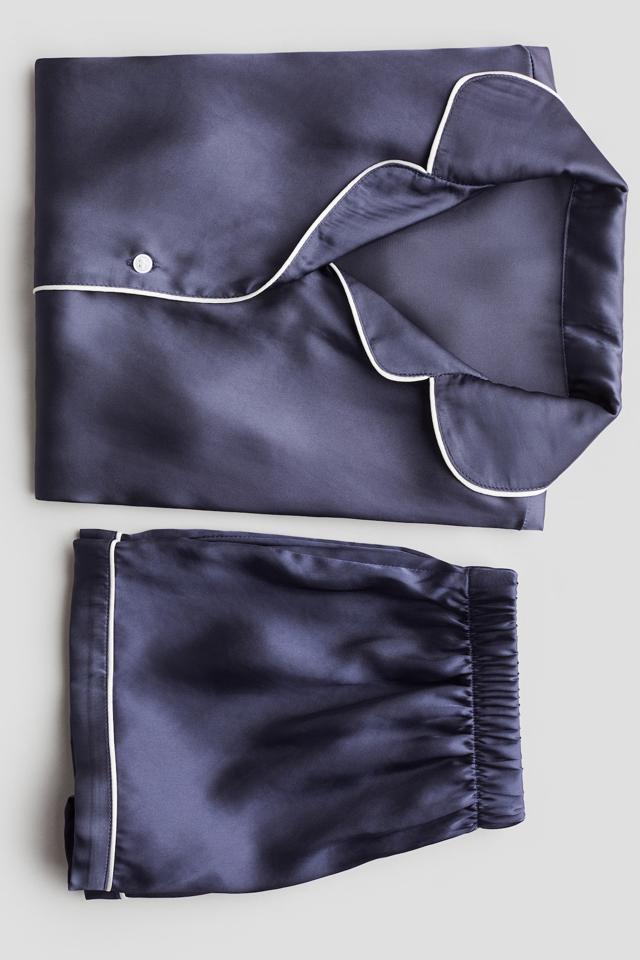 Satijnen pyjama - Dusty blauw - KINDEREN | H&M BE