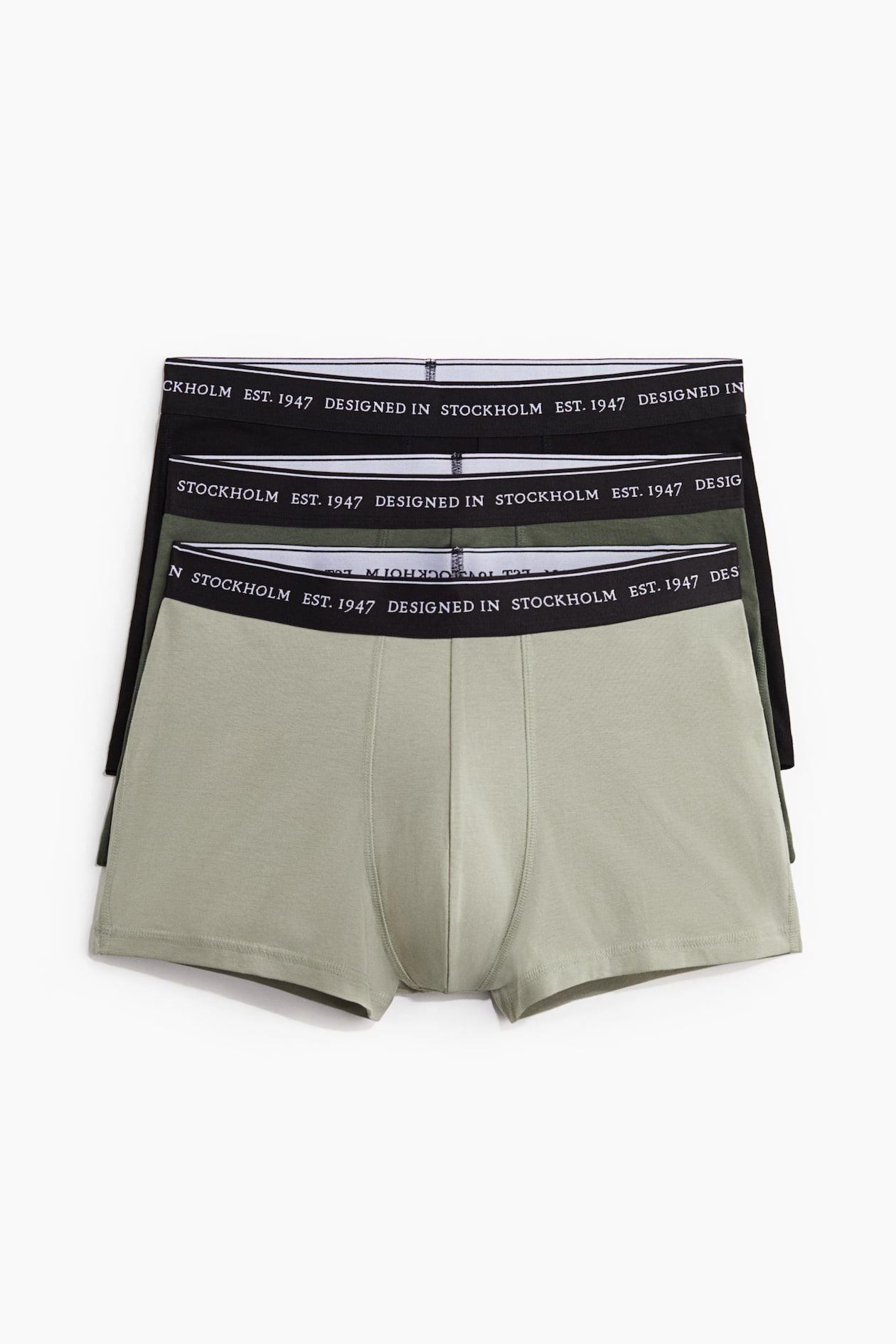 Men’s Sage green/Khaki green 3-pack COOLMAX® short trunks | H&M GB
