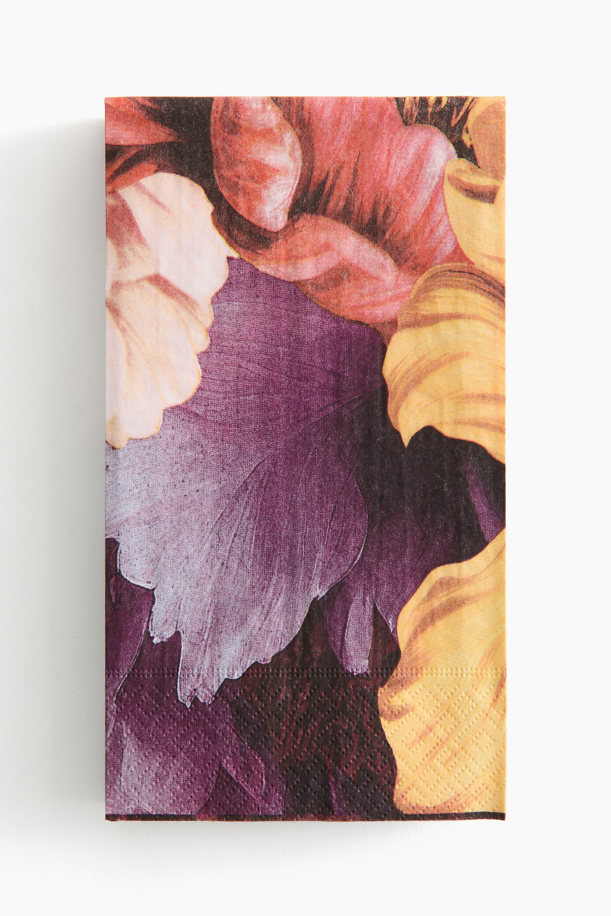 Set van 15 papieren servetten - Bordeauxrood/bloemen - HOME | H&M BE