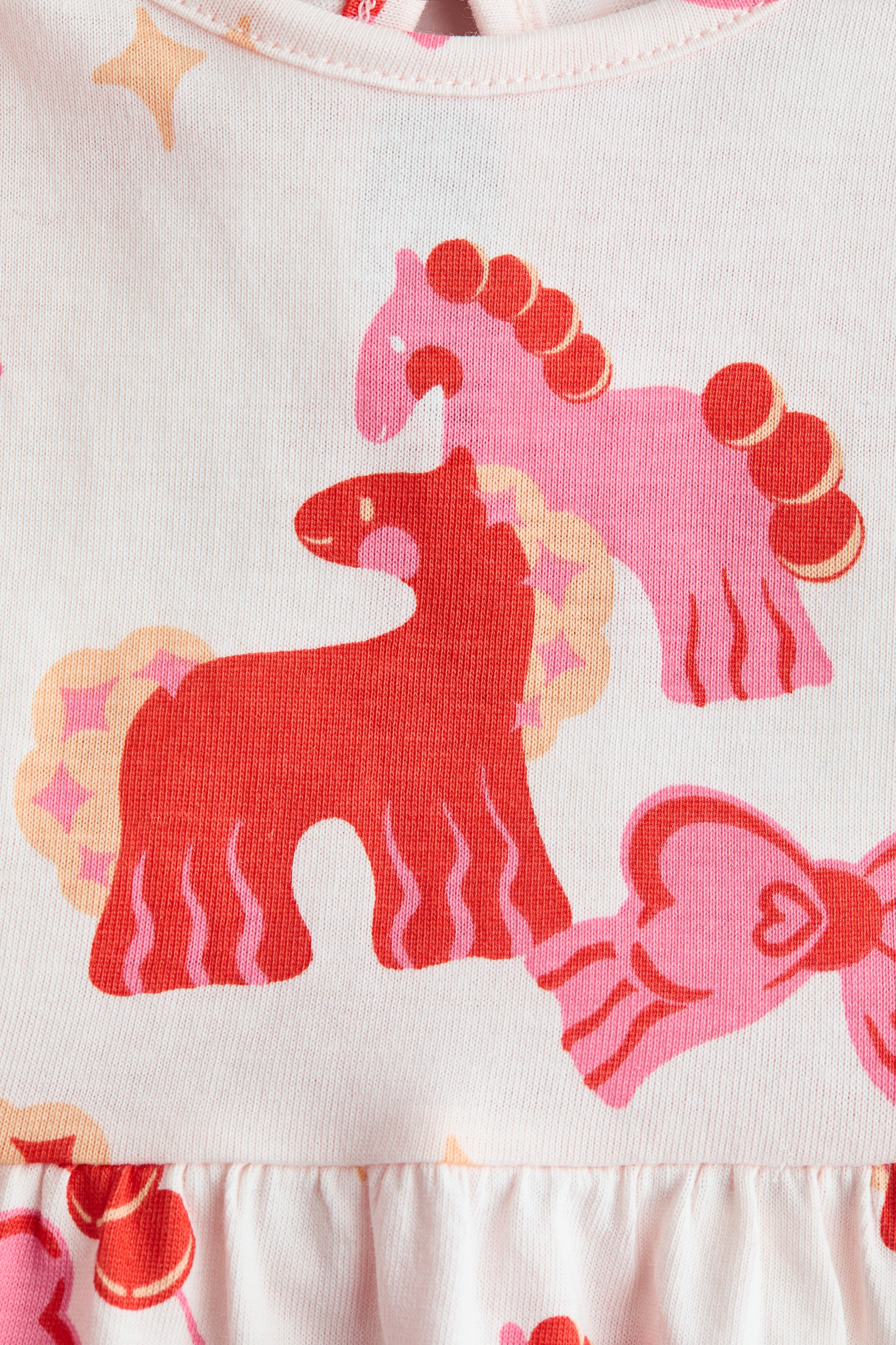 Printed cotton dress - Light pink/Horses - Kids | H&M IN