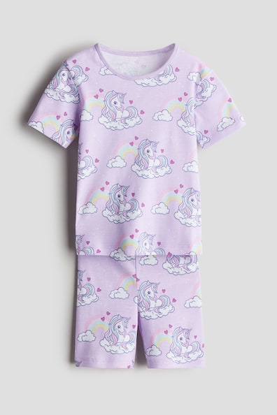 Snug Fit Printed Cotton Pajamas - Light purple/unicorns - Kids | H&M US