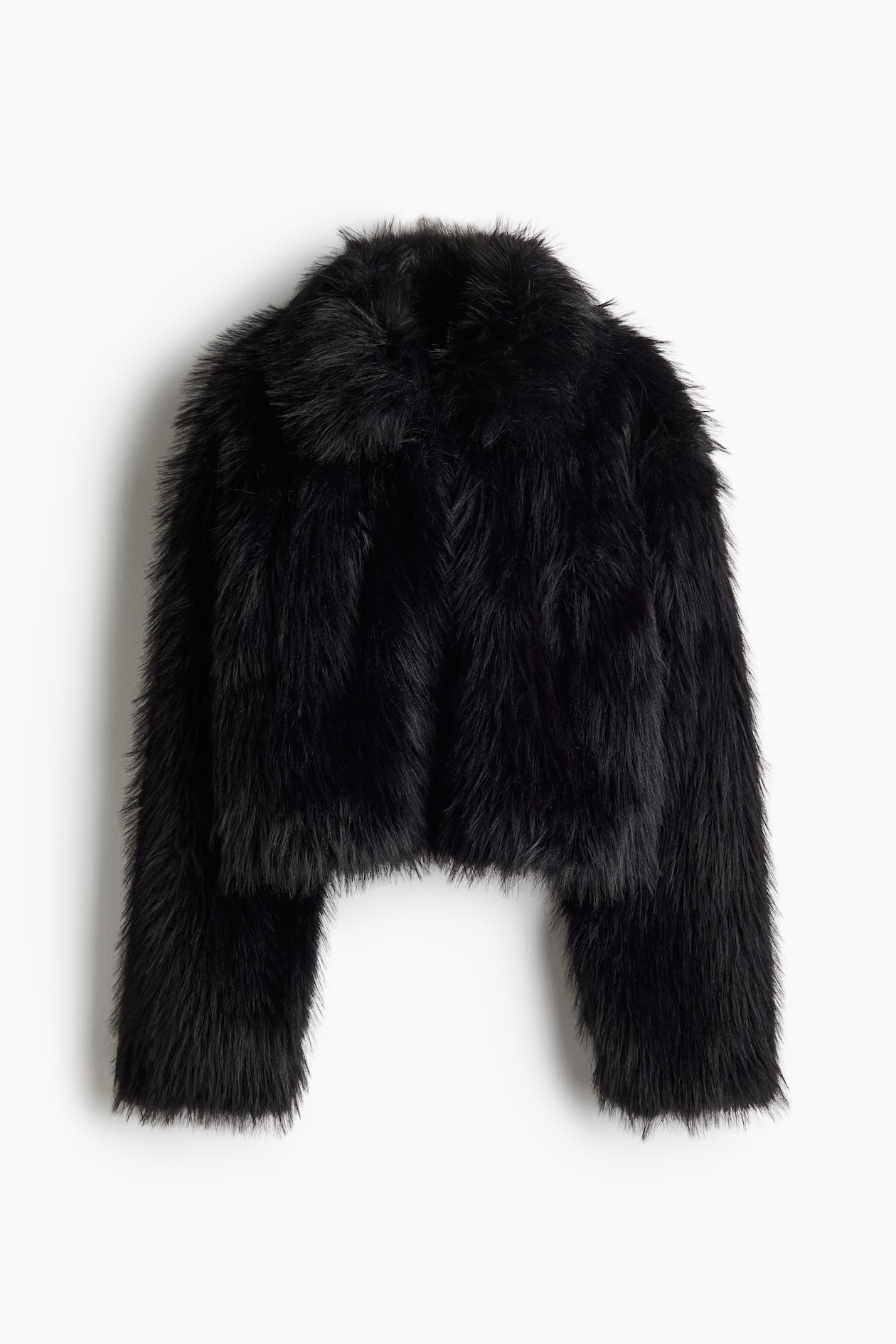Cropped Fluffy Jacket - Black - Ladies | H&M US