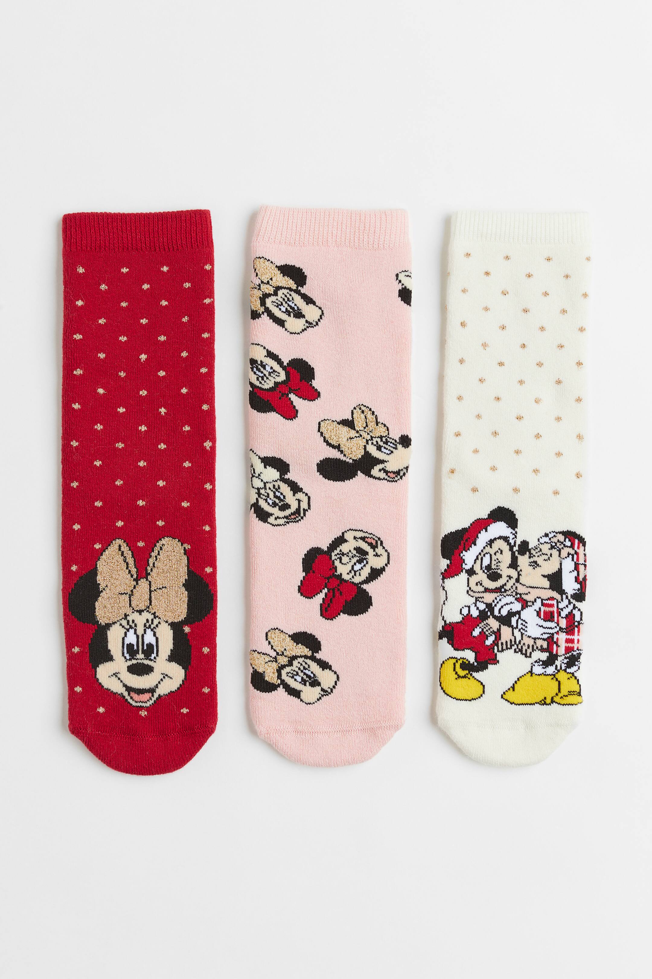 3-pack Terry Socks - Red/Minnie Mouse - Kids | H&M US