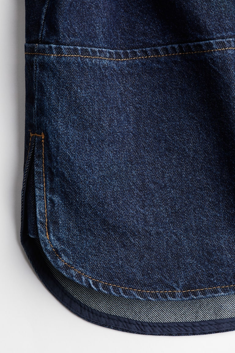 Women's Dark denim blue Denim Pullover Top | H&M US