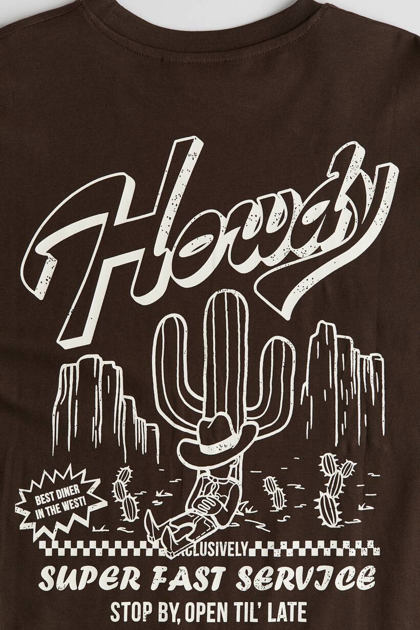 Cotton jersey T-shirt - Brown/Howdy - Kids | H&M GB