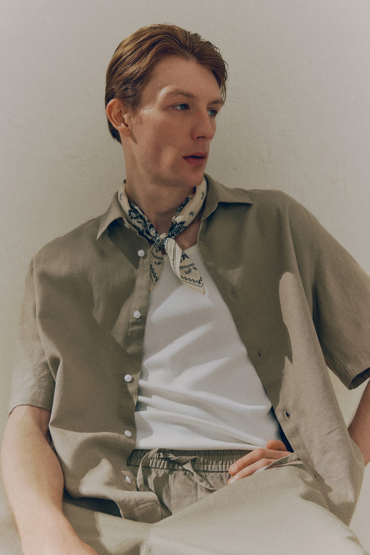 Loose-Fit Short-Sleeved Linen-Blend Shirt - Green - Men | H&M US