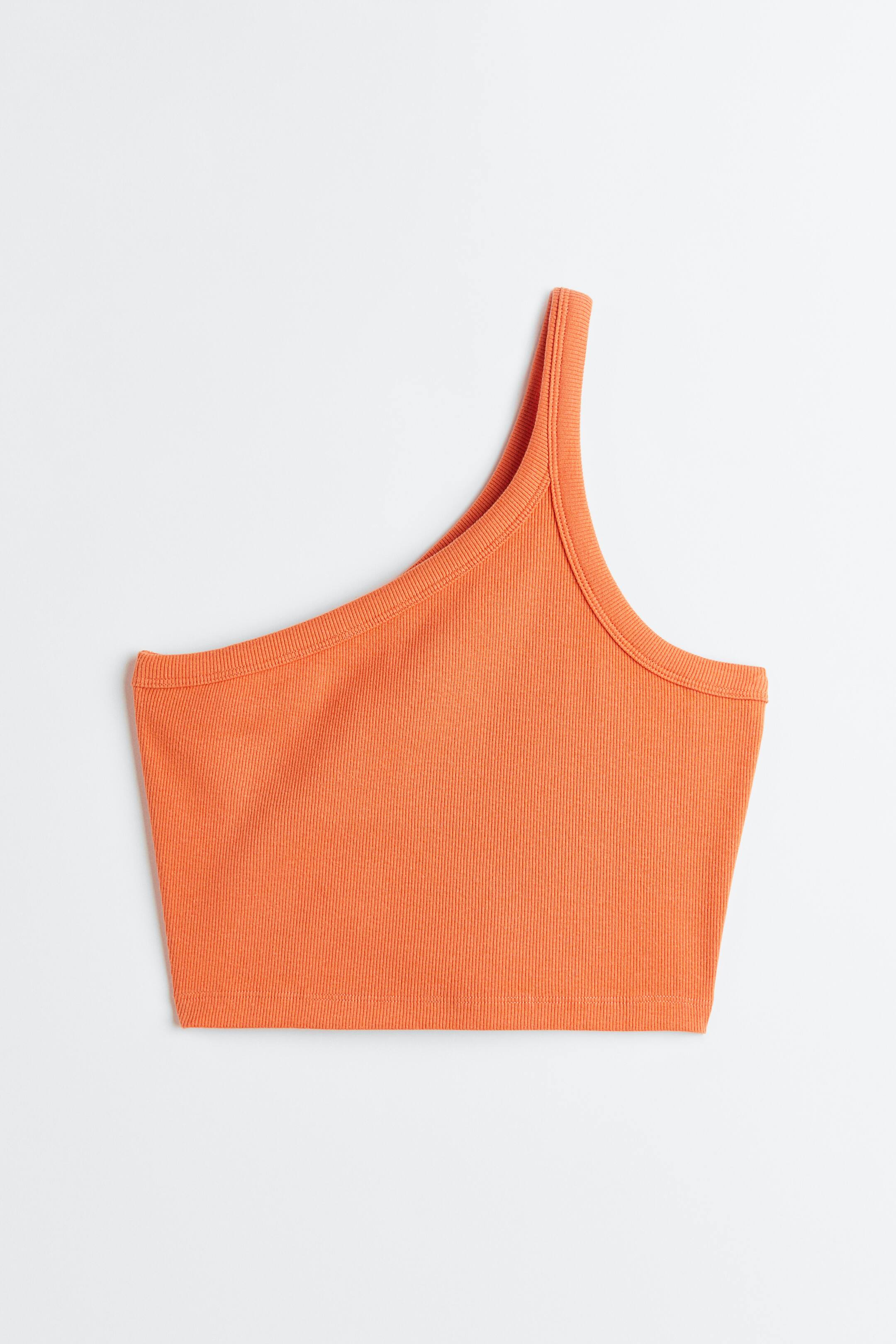 One-shoulder Crop Top - Sleeveless - Crop - Orange - Ladies | H&M CA