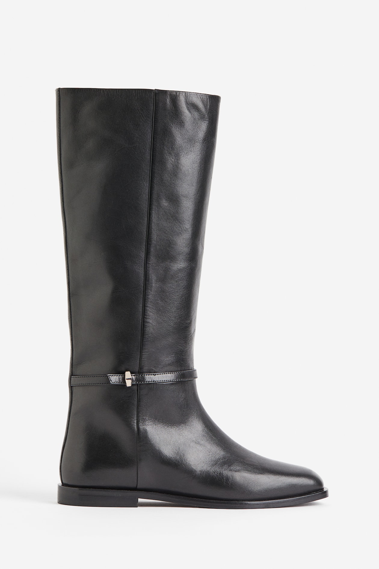 Knee-high leather boots - Black - Ladies | H&M GB