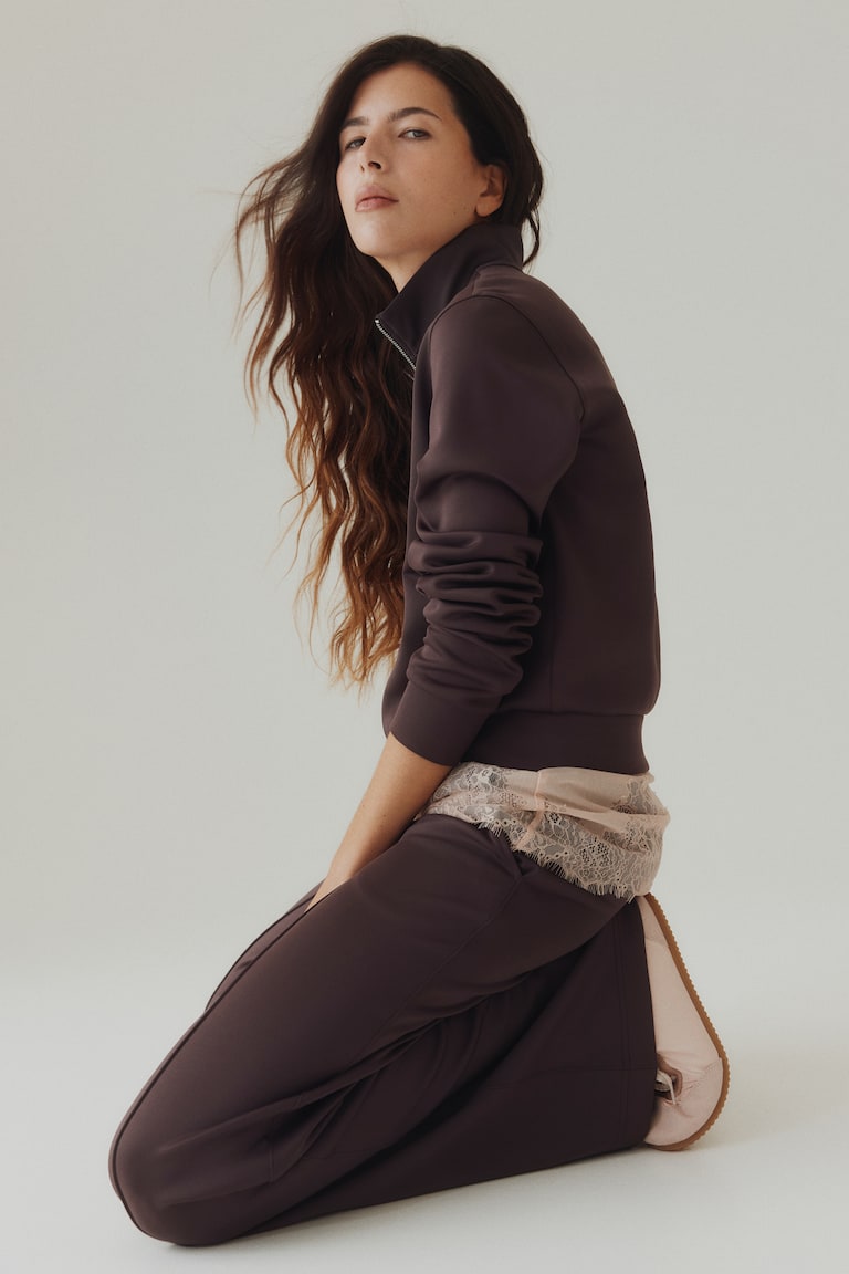 Women's Truffle gray Crease-Front Pull-On Pants | H&M CA