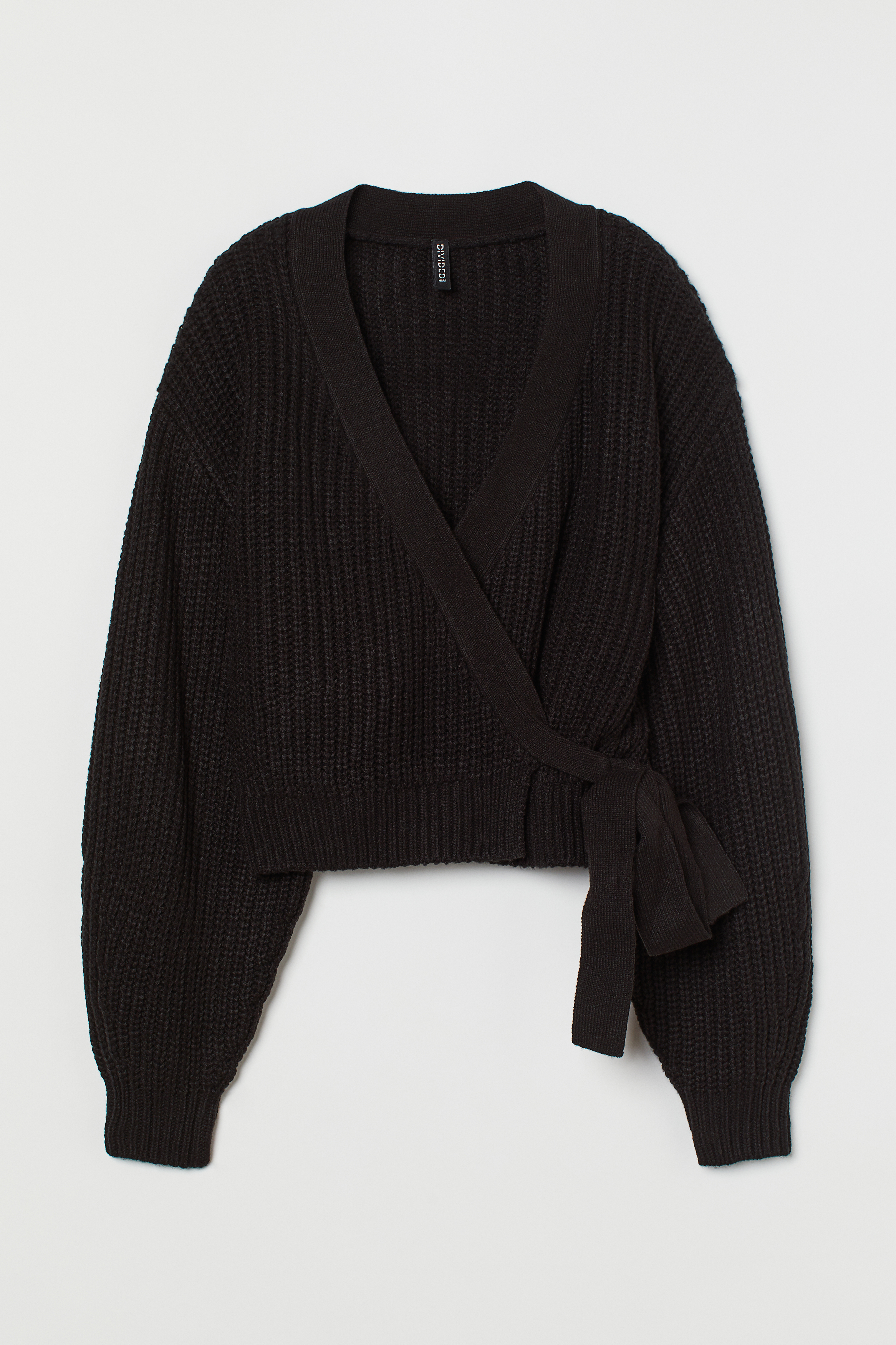 Women's Black Knit Wrap-front Cardigan | H&M US