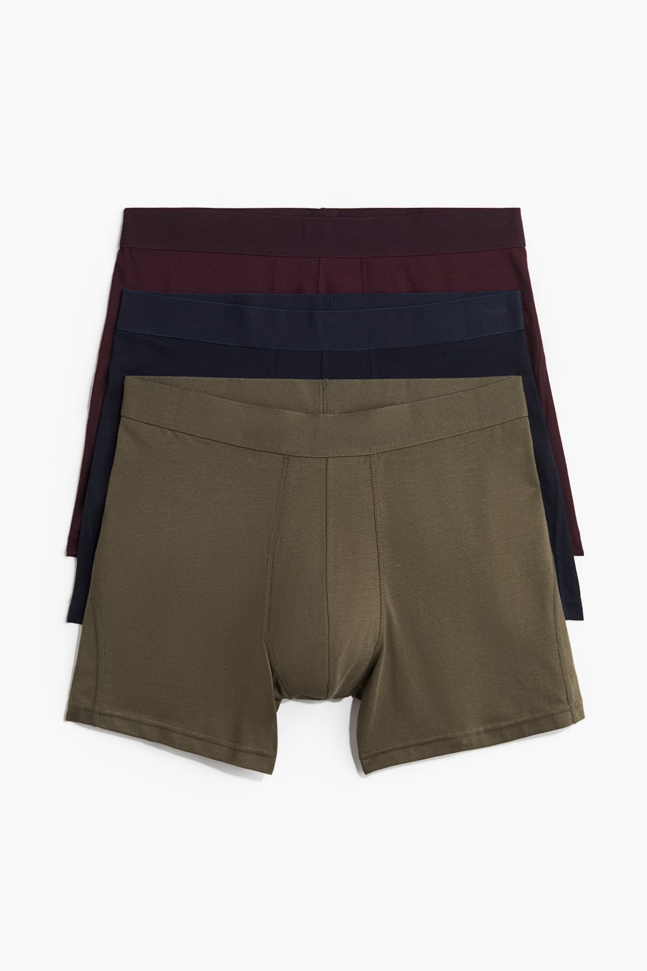 3-pack Mid-Length Boxer Briefs with Lycra® - Khaki green/navy blue ...