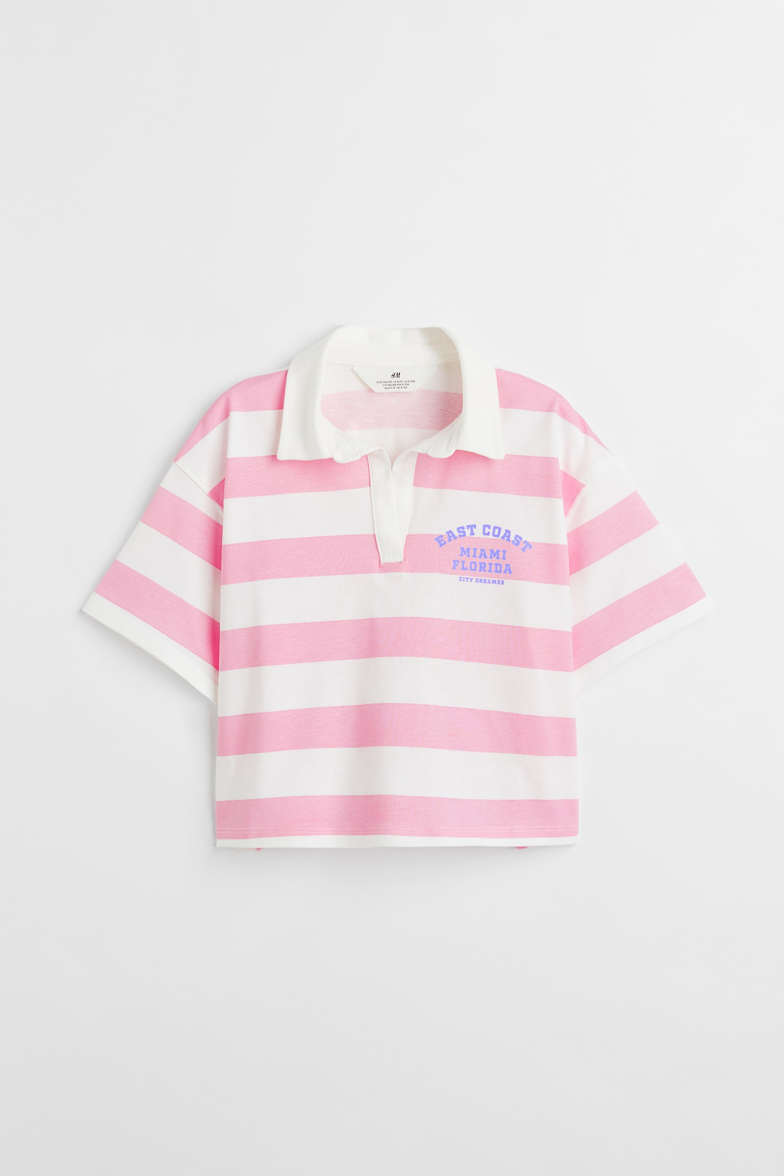 Cropped rugby shirt - Light pink/Miami - Kids | H&M