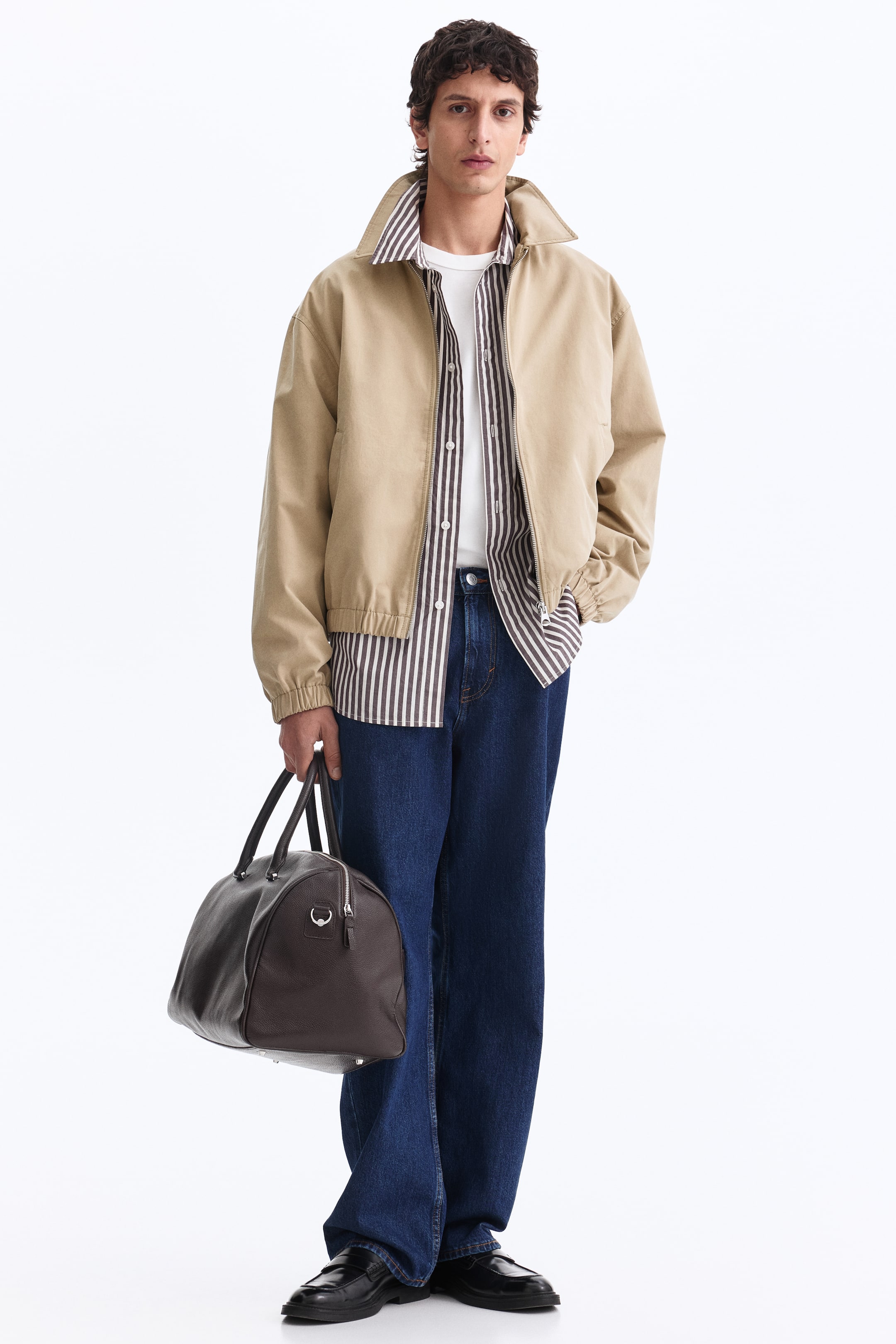 Collared cotton jacket - Beige - Men | H&M IE