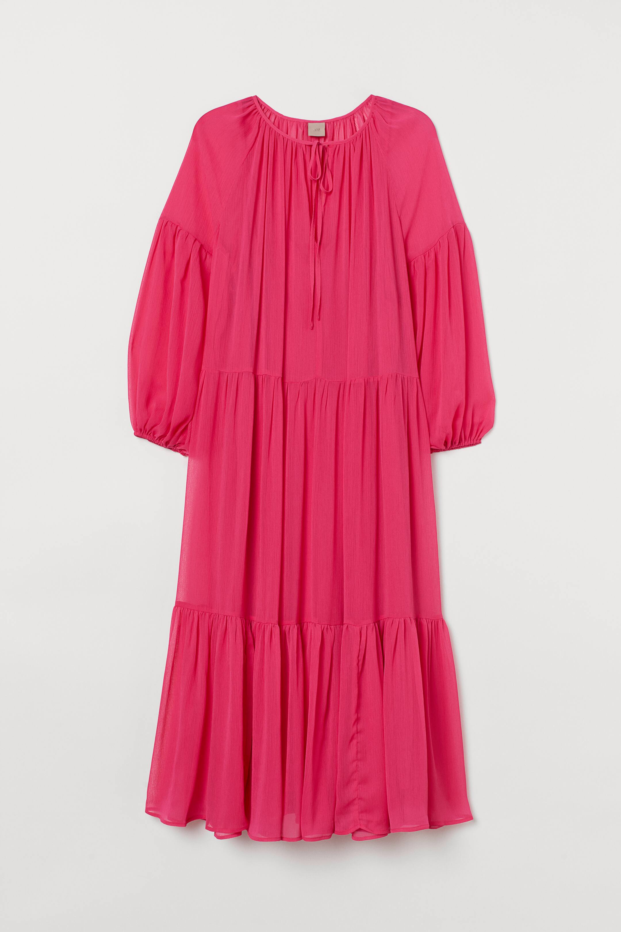 H&M+ Chiffon dress - Cerise - Ladies | H&M HK