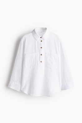 Women's White Pullover Muslin Shirt | H&M CA