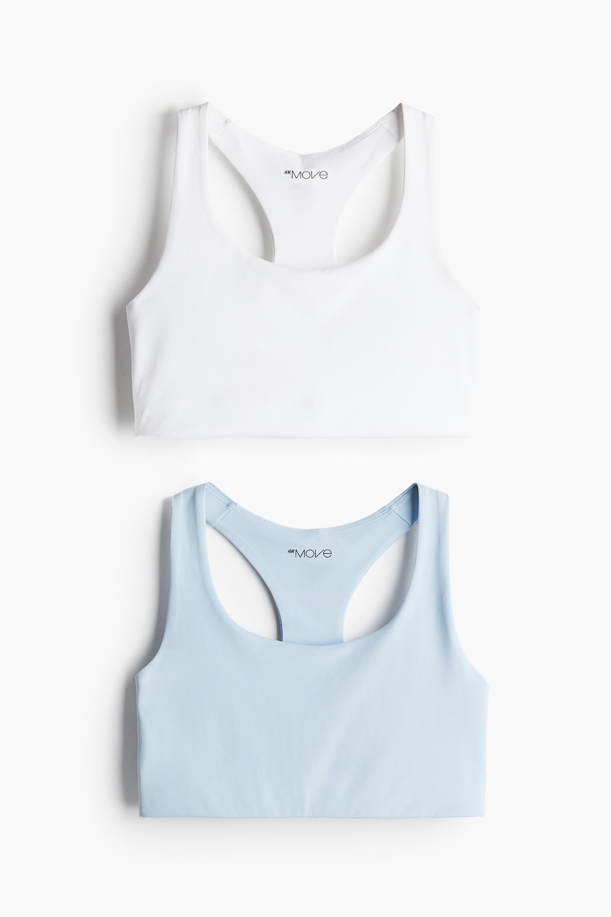 2-pack Tops deportivos Medium Support - Azul claro/Blanco - Ladies | H&M MX