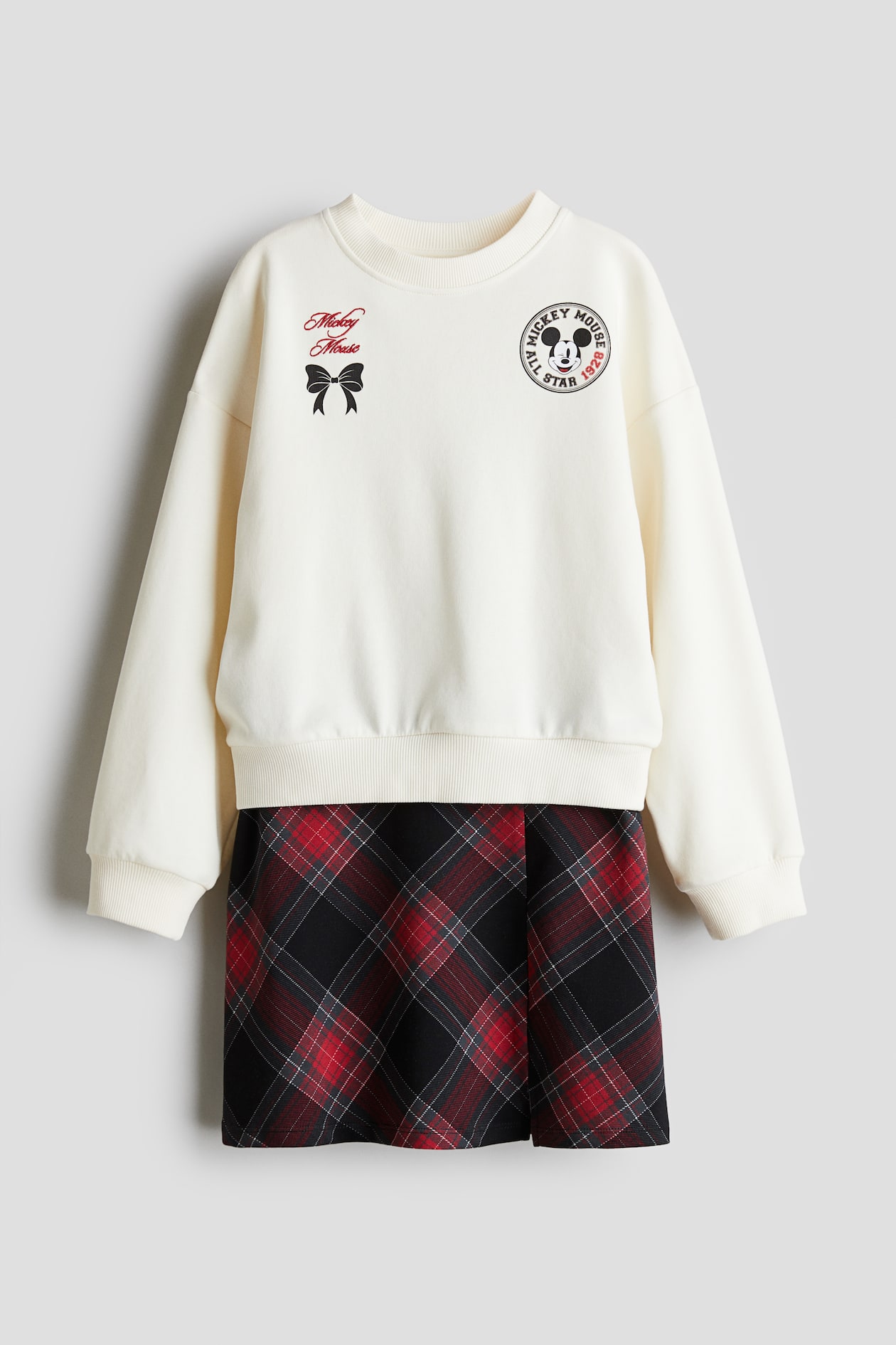 2-piece Sweatshirt and Skirt Set - Cream/Mickey Mouse - Kids | H&M US