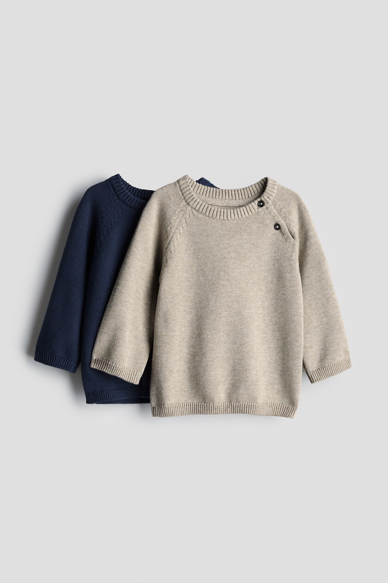 2-pack Suéters en tejido de algodón - Azul oscuro/Beige - Kids | H&M MX
