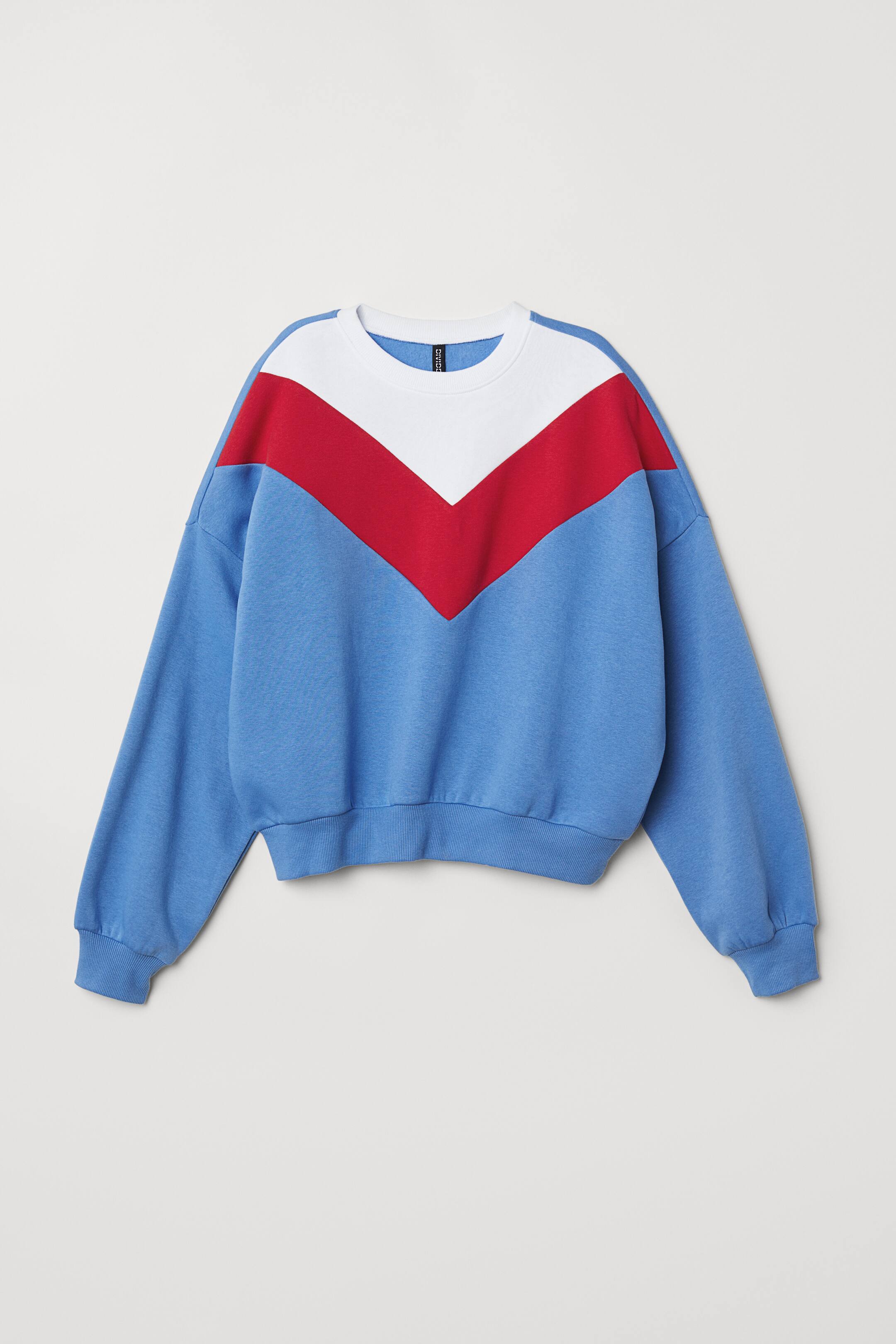 Color-Block Sweatshirt - Blue/color-block - Ladies | H&M CA