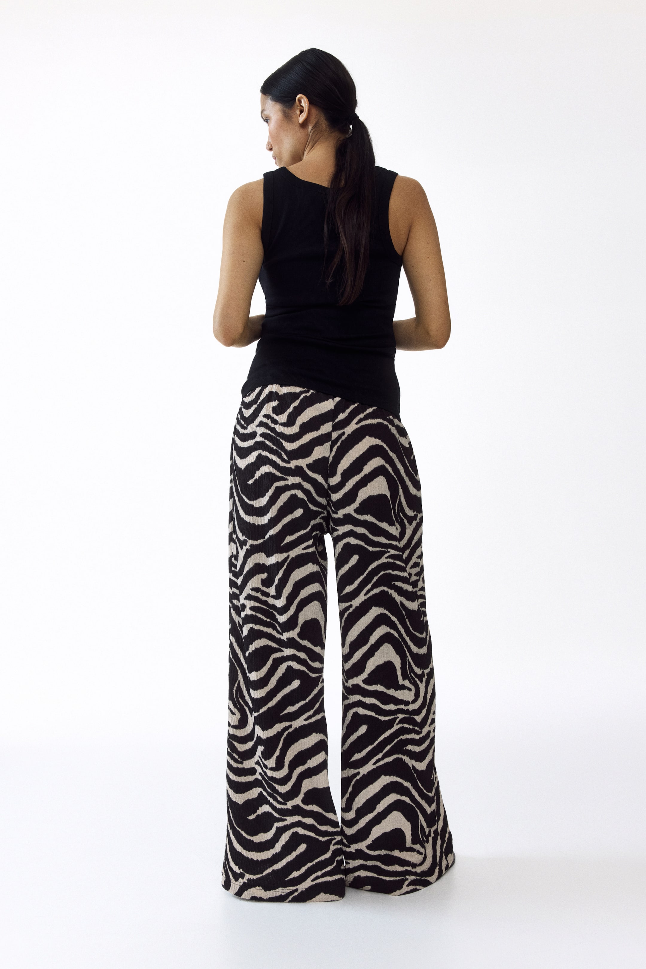Women's Black/zebra print MAMA Before & After Drawstring Pants | H&M US