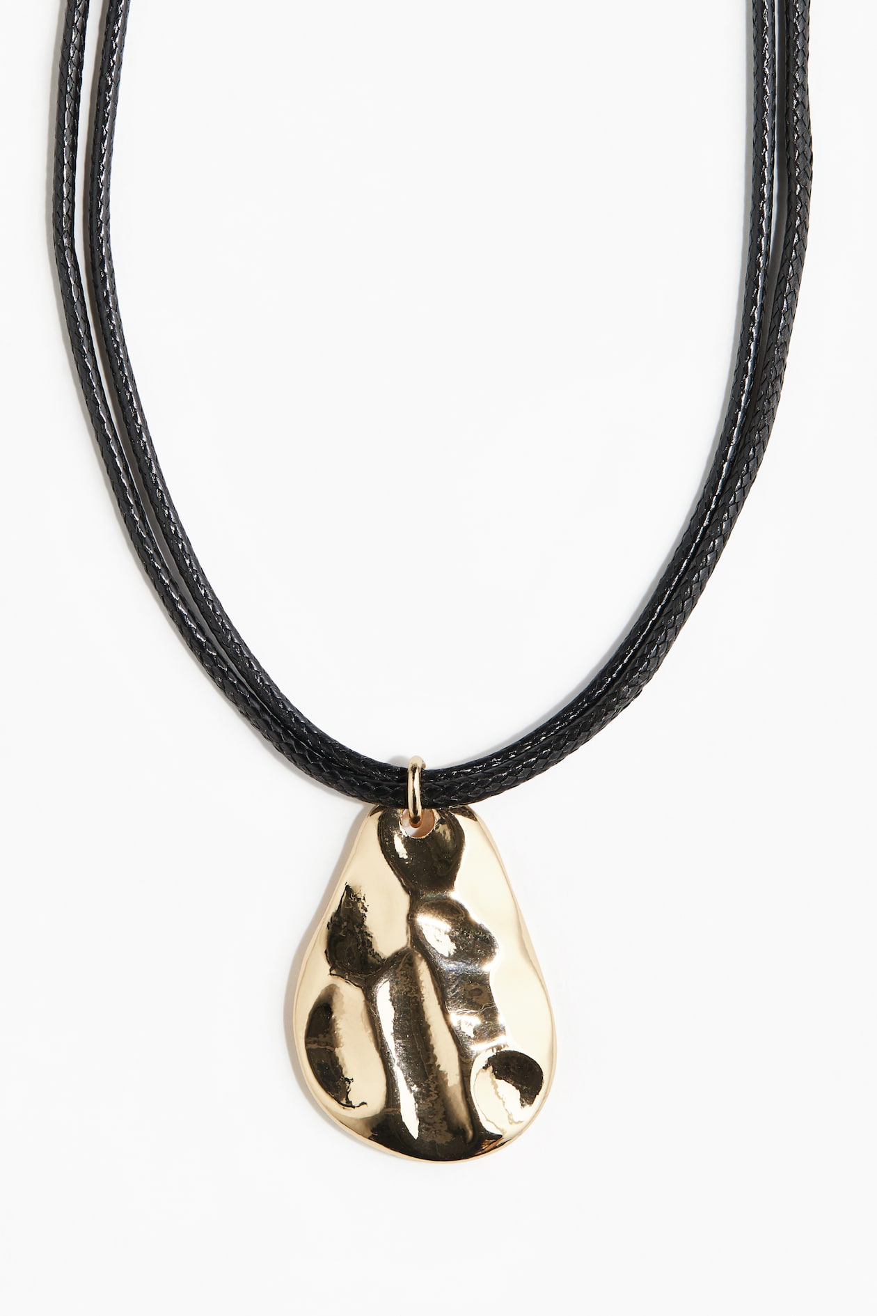 Cord Necklace with Pendant - Black/gold-colored - Ladies | H&M US
