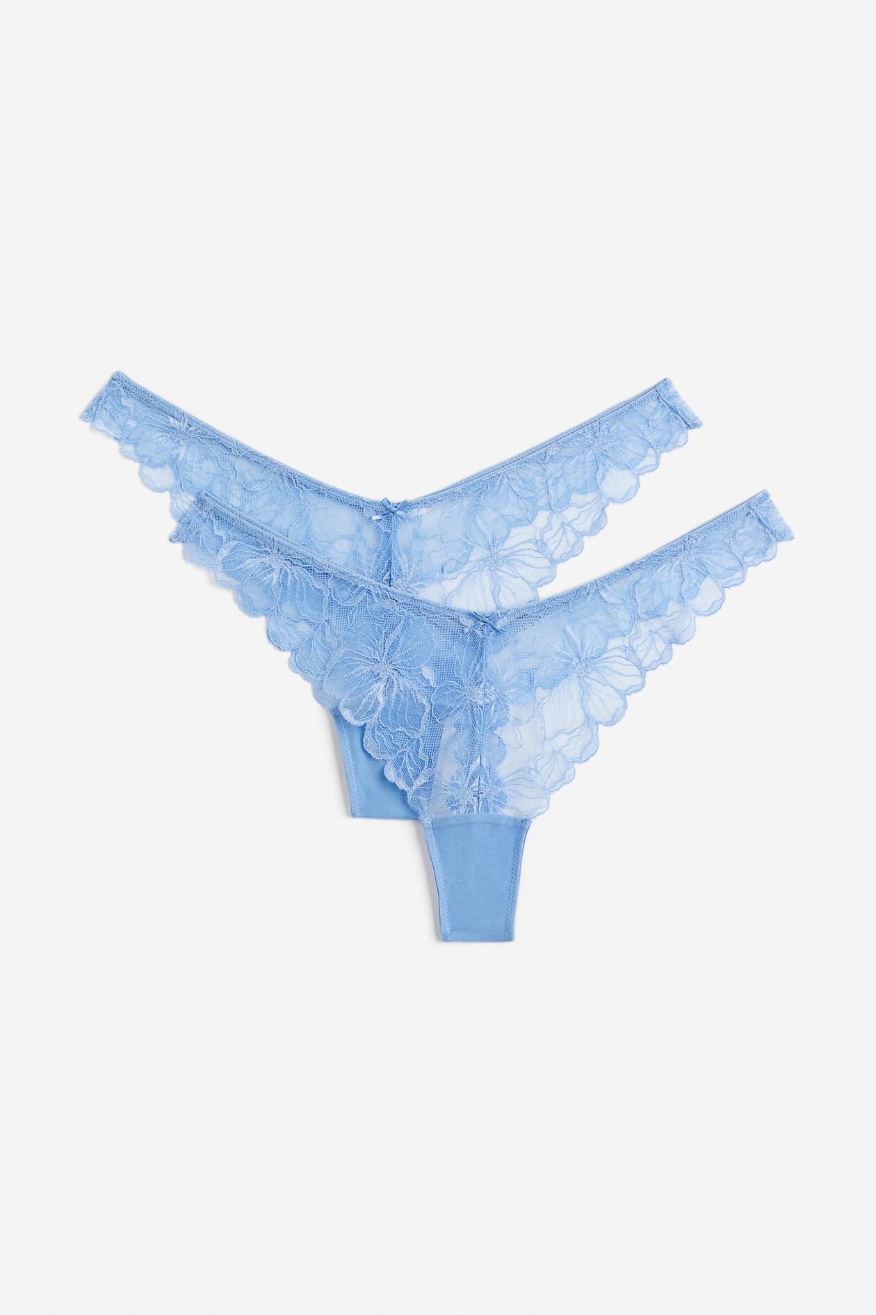 2-pack Lace G-strings - Sky blue - Ladies | H&M AU