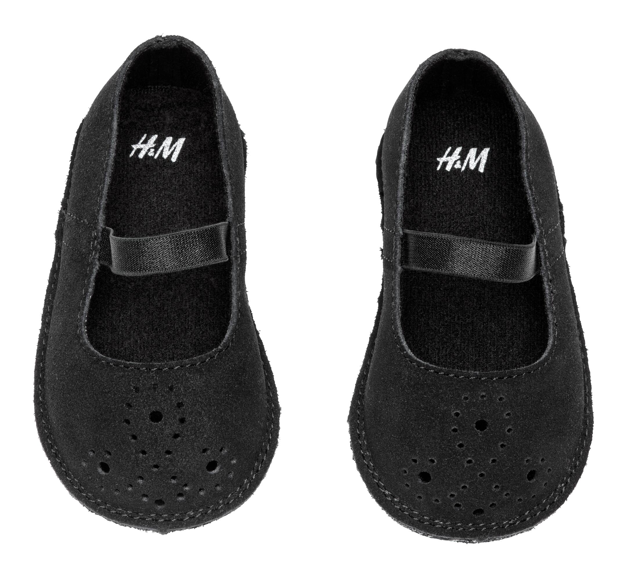 Ballerinaskor i mocka - Svart - BARN | H&M SE