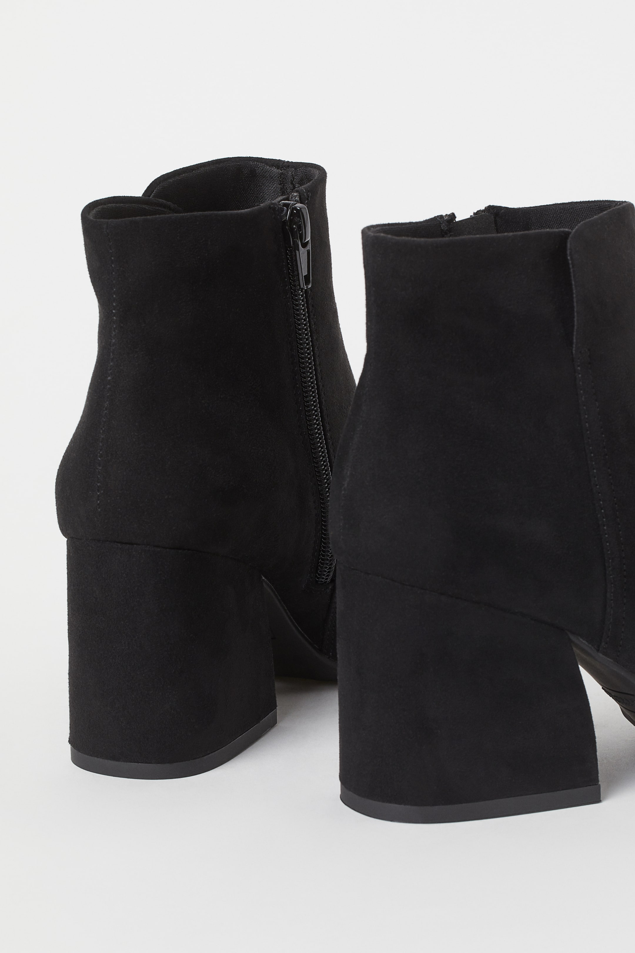 Stiefeletten - Hoher Absatz - Schwarz/Velourslederimitat - Ladies | H&M DE