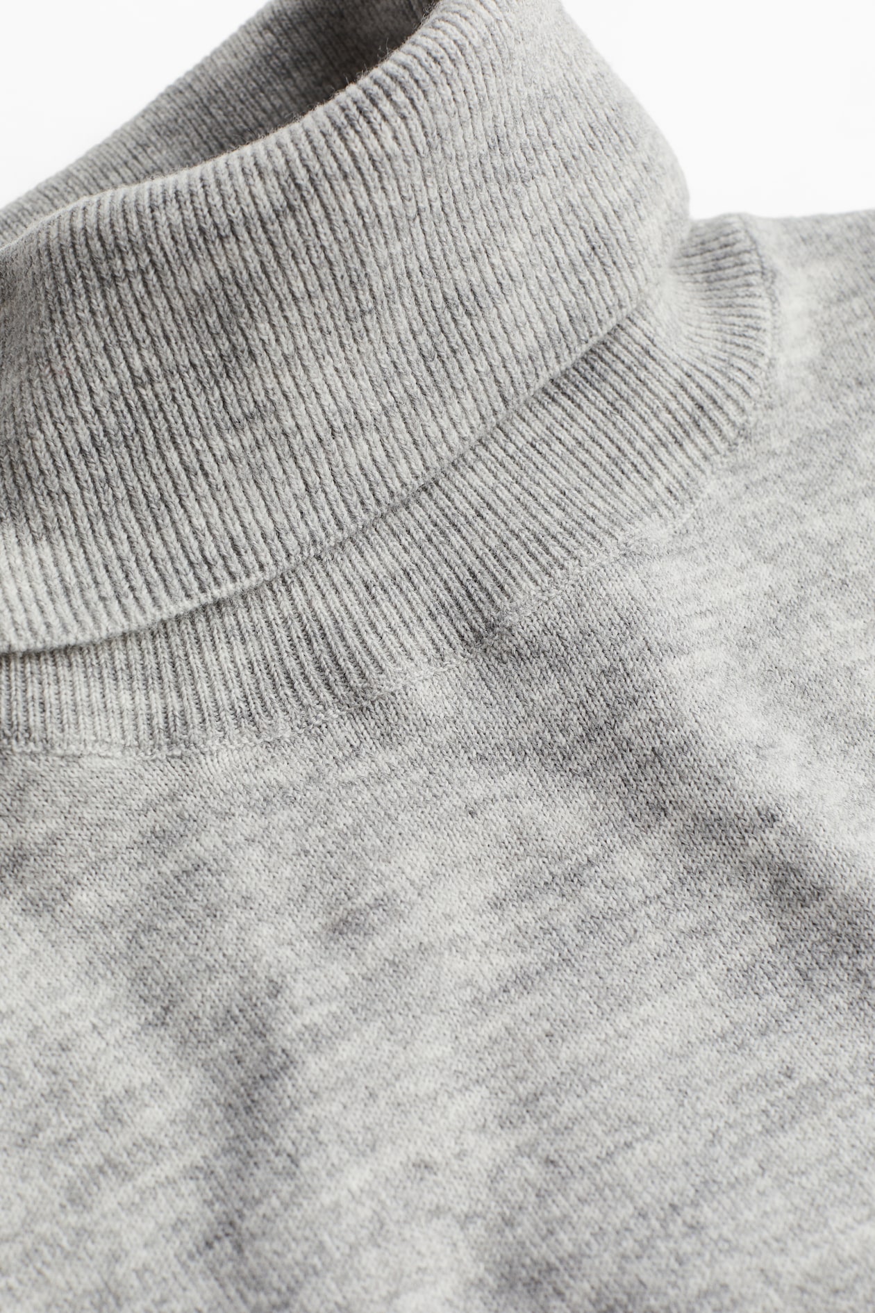 Fine-Knit Turtleneck Sweater - Light gray melange - Ladies | H&M US