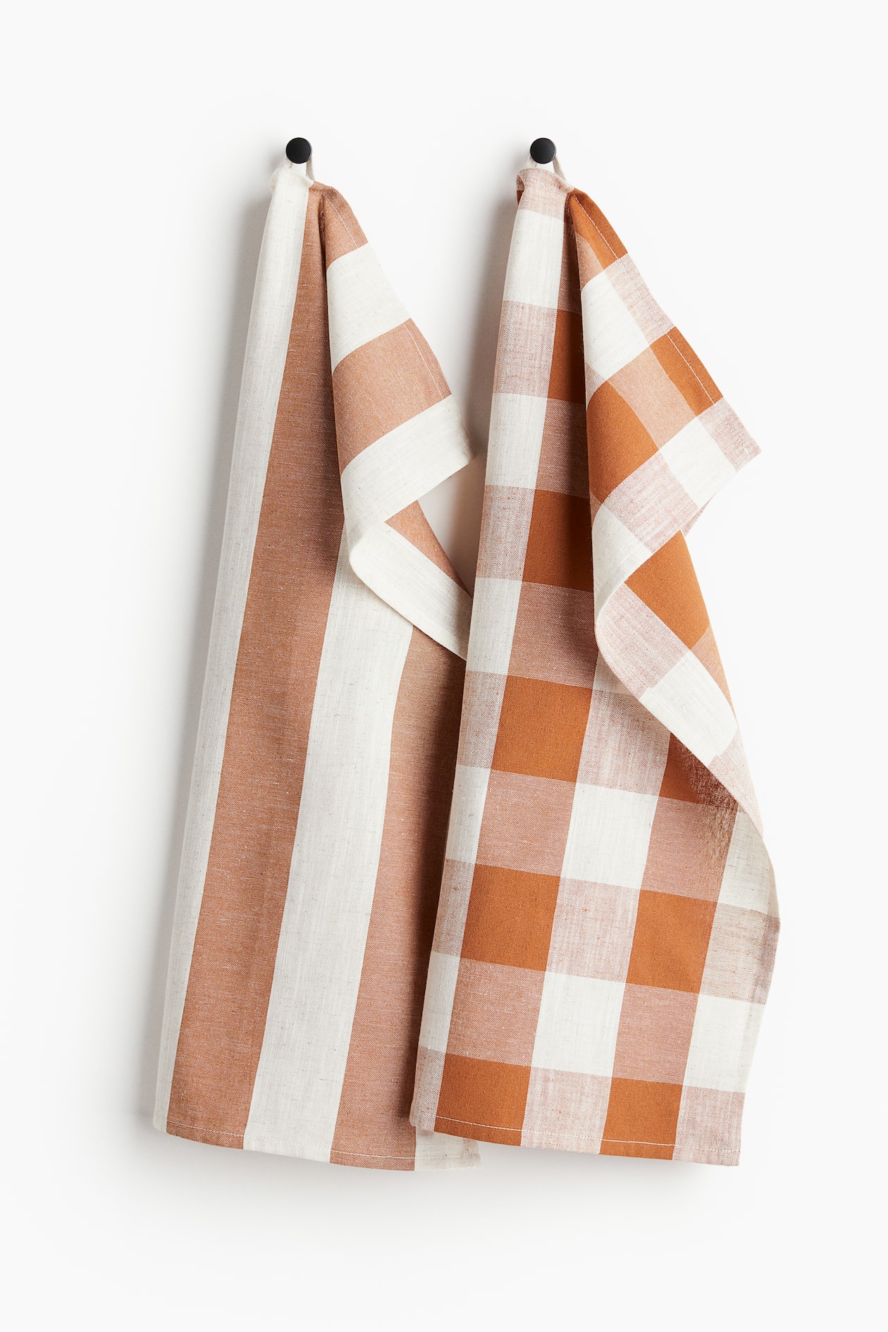 2-pack Striped Cotton Tea Towels - Brown/patterned - Home All | H&M US