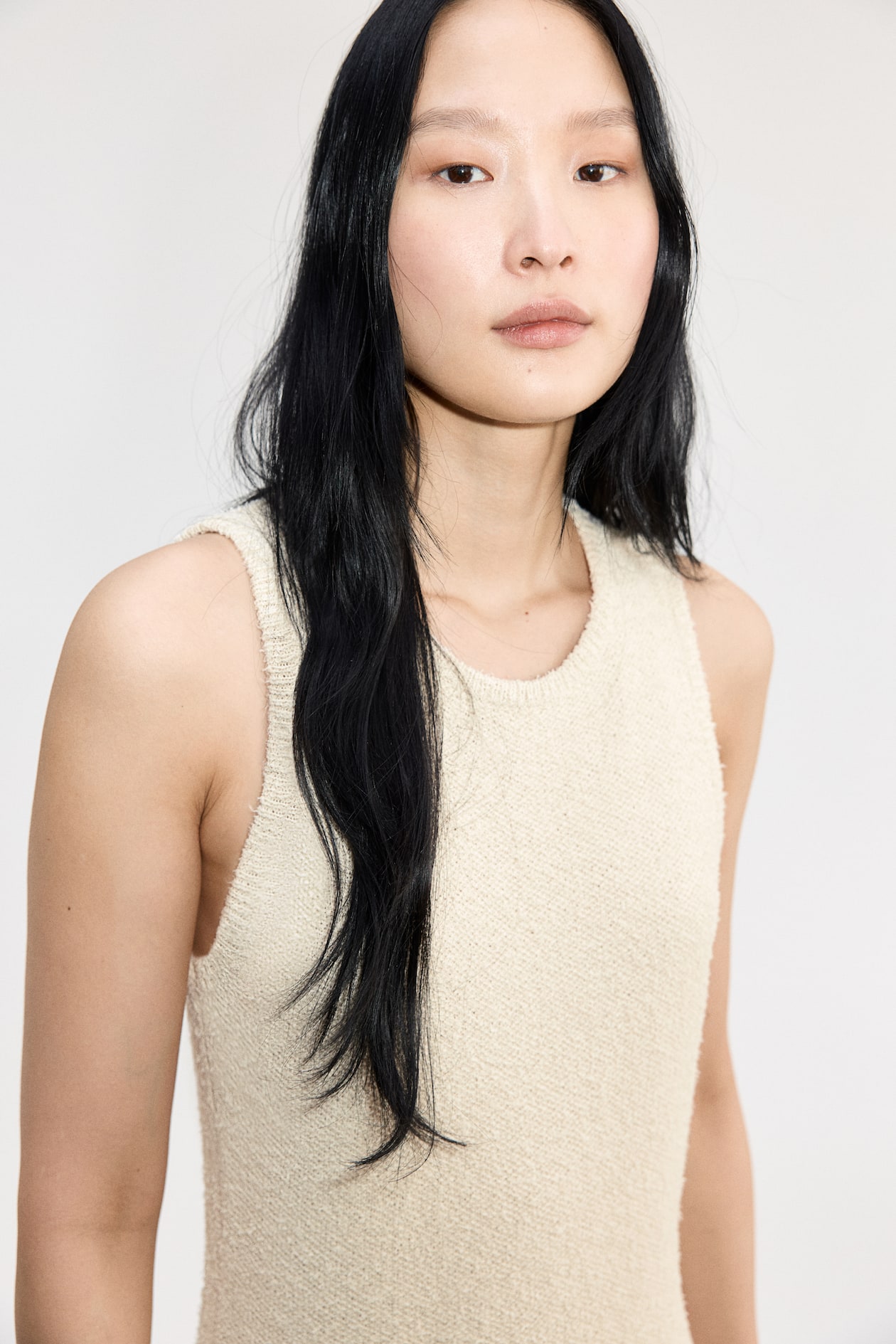 Women's Light beige Fringe-Trimmed Knit Dress | H&M CA