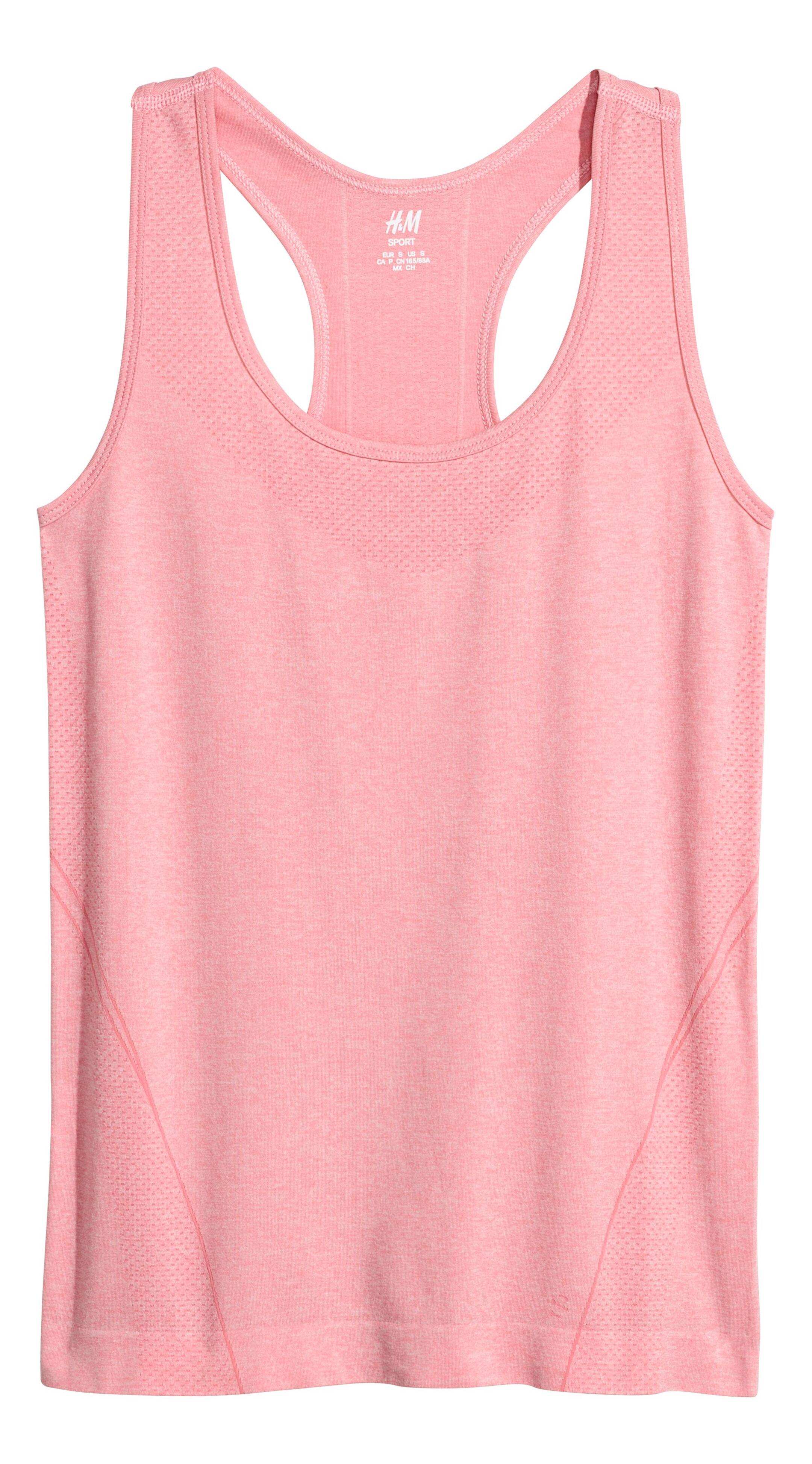 Women's Pink melange Seamless Sports Tank Top | H&M CA