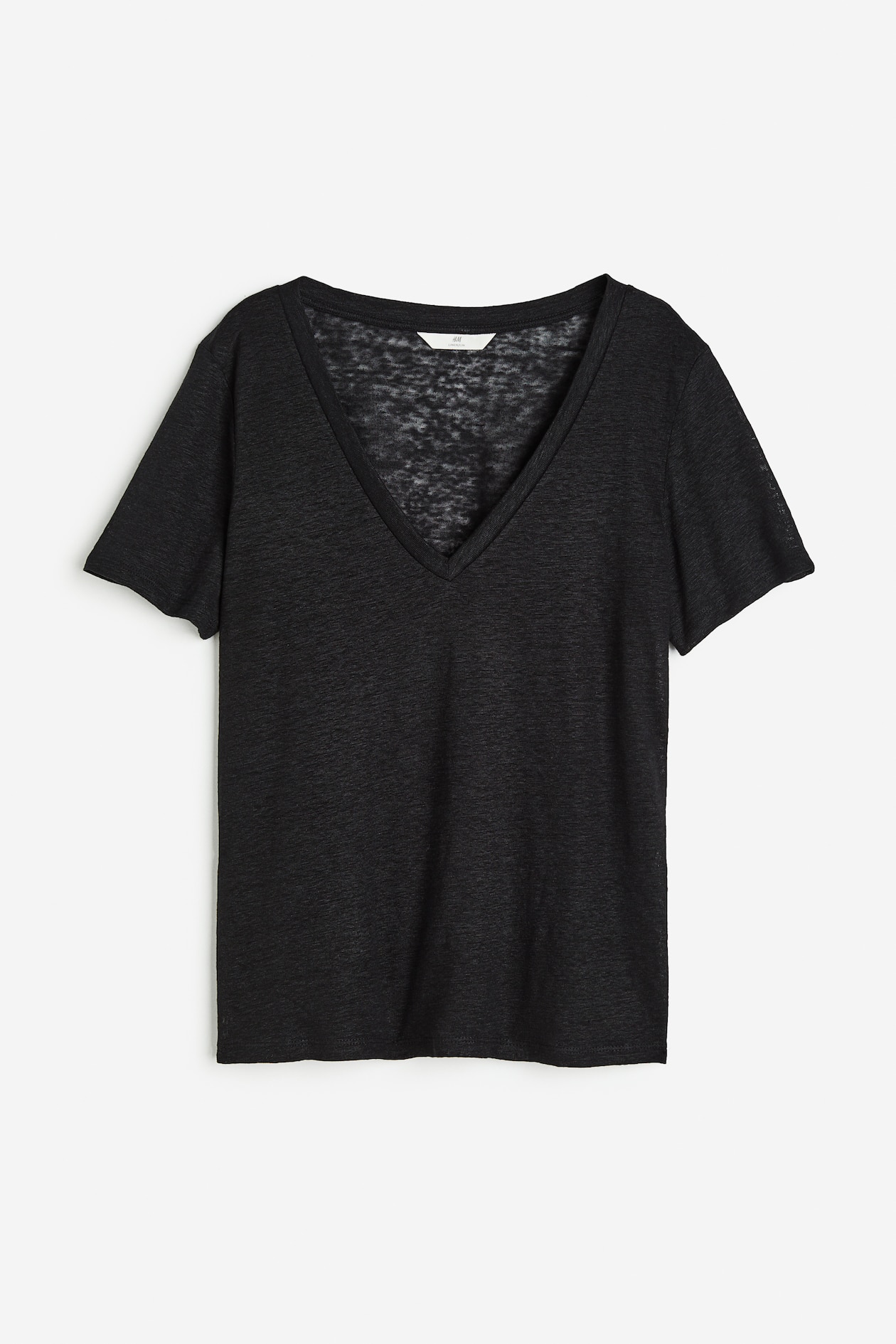 T-shirt en lin - Noir - FEMME | H&M FR