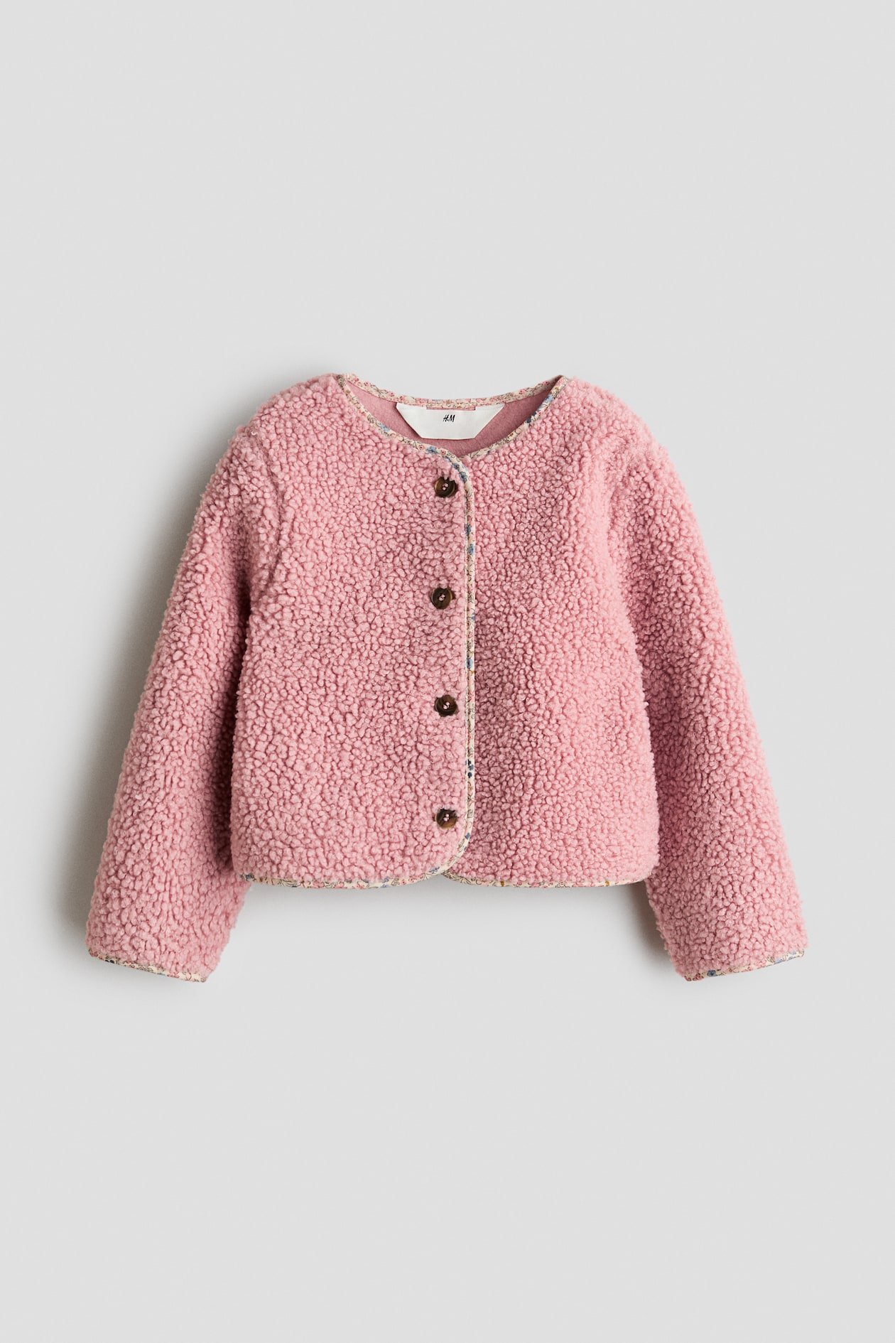 Pink Teddy Fleece Cardigan for kids | H&M PH