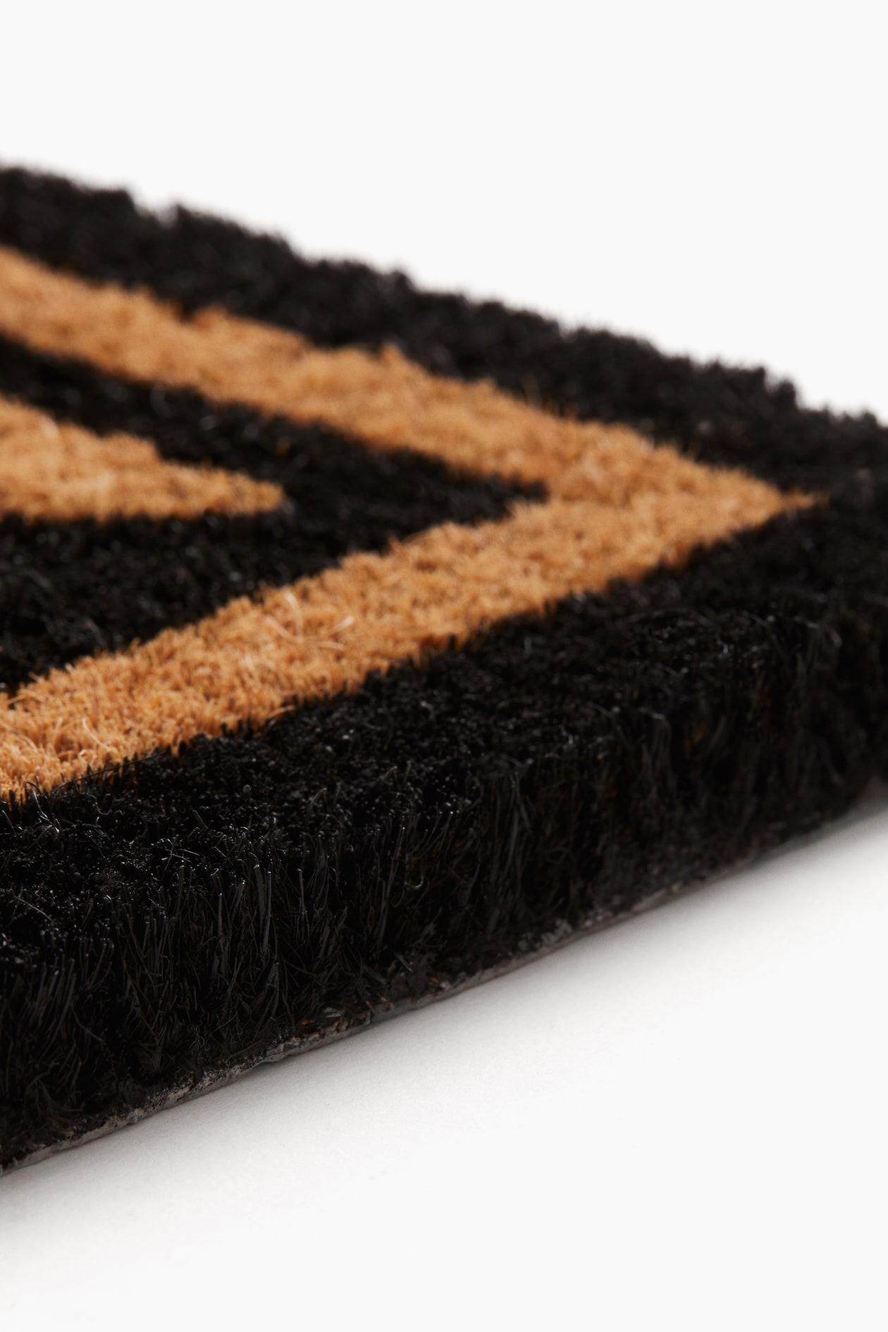 Patterned Coconut Fiber Doormat - Black/diamond-patterned - Home All ...