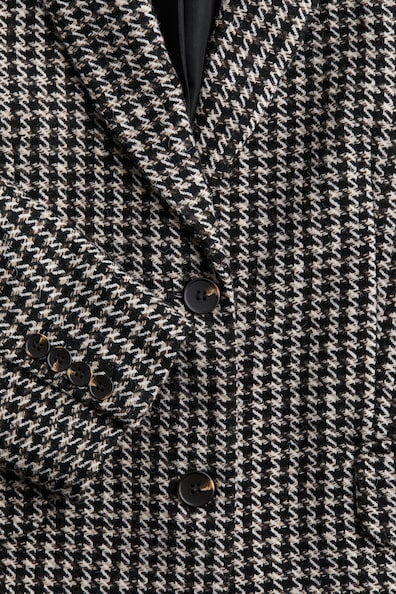 Oversized Blazer - Dark brown/Dogtooth pattern - Ladies | H&M AU