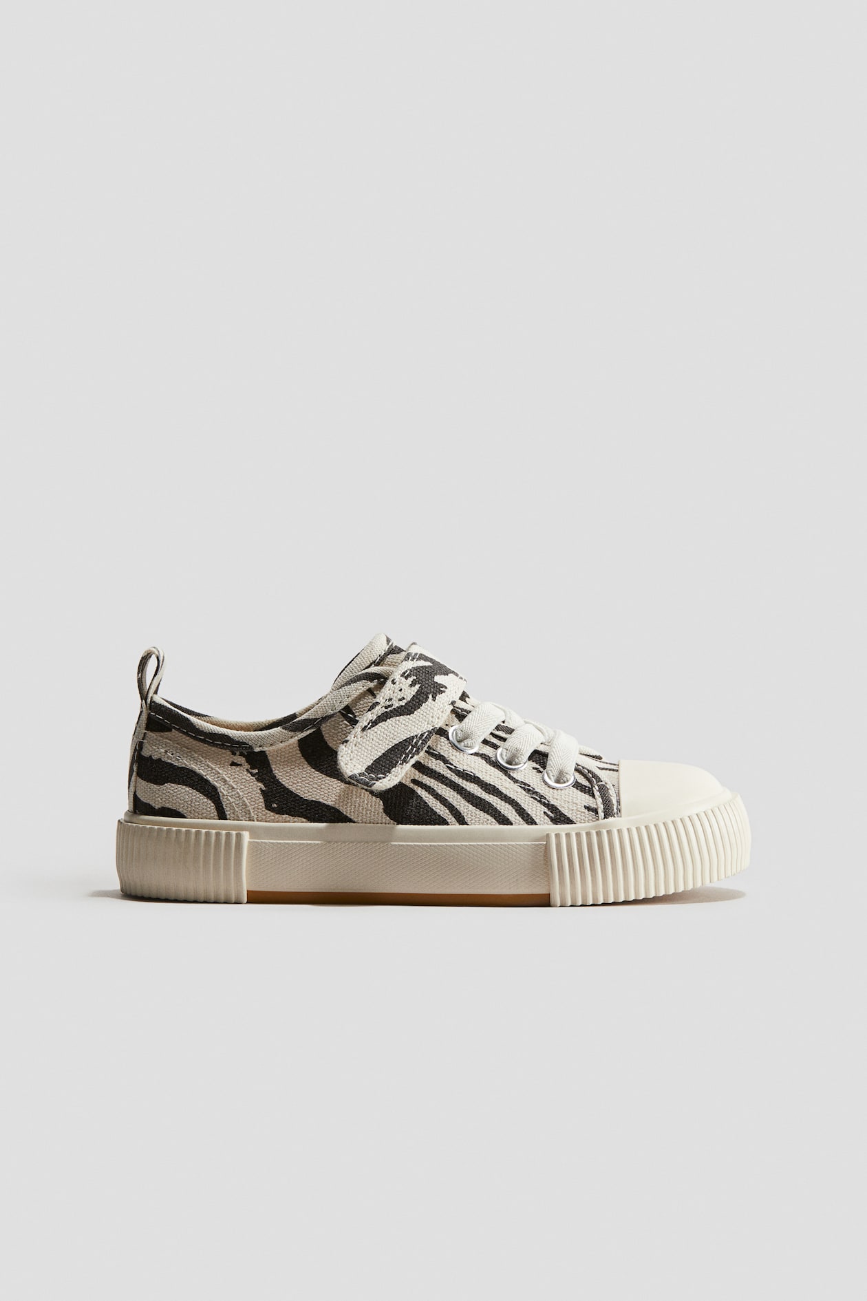 Cotton Canvas Sneakers - Cream/zebra print - Kids | H&M US