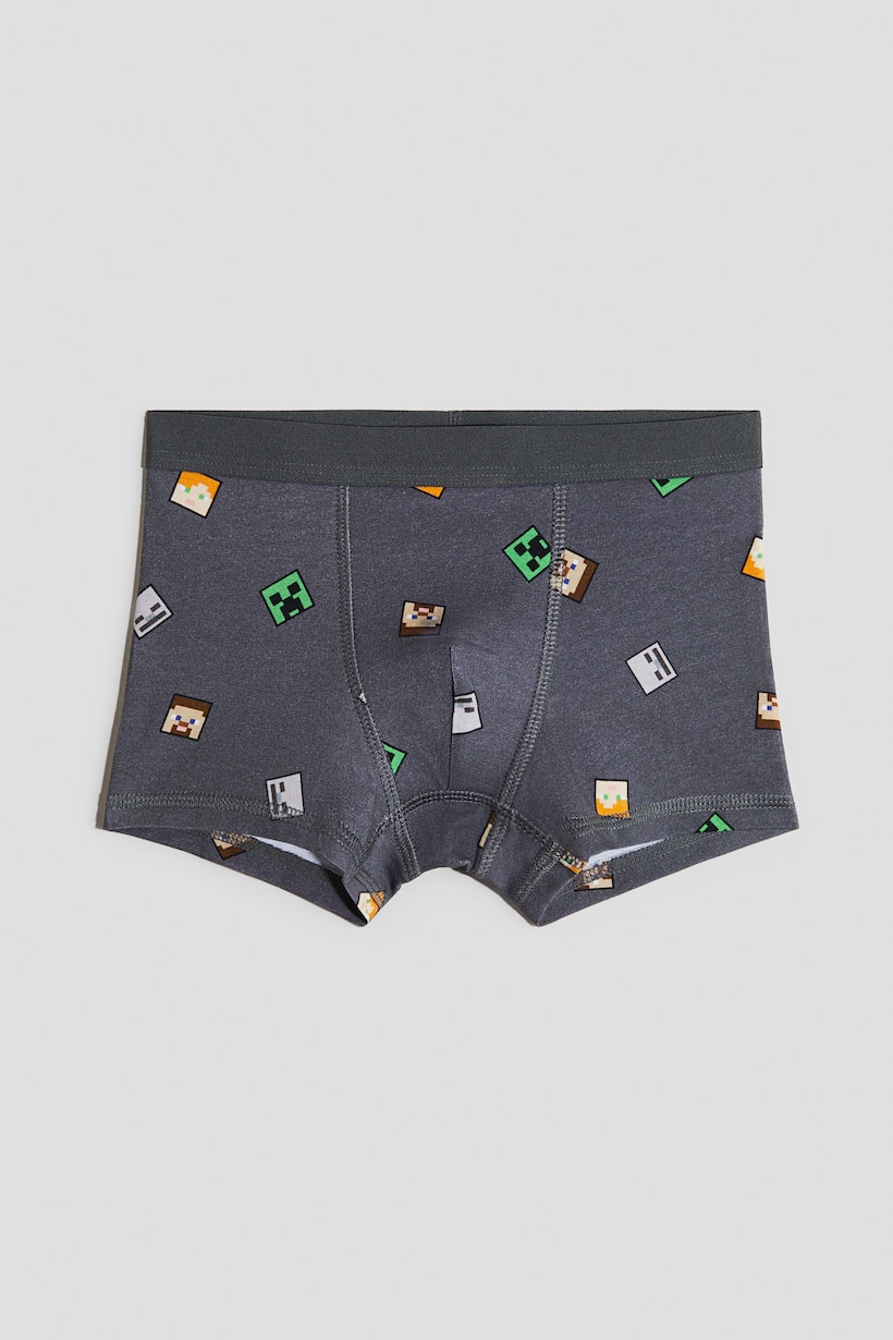 5-pack de bóxers trunk - Gris oscuro/Minecraft - Kids | H&M MX