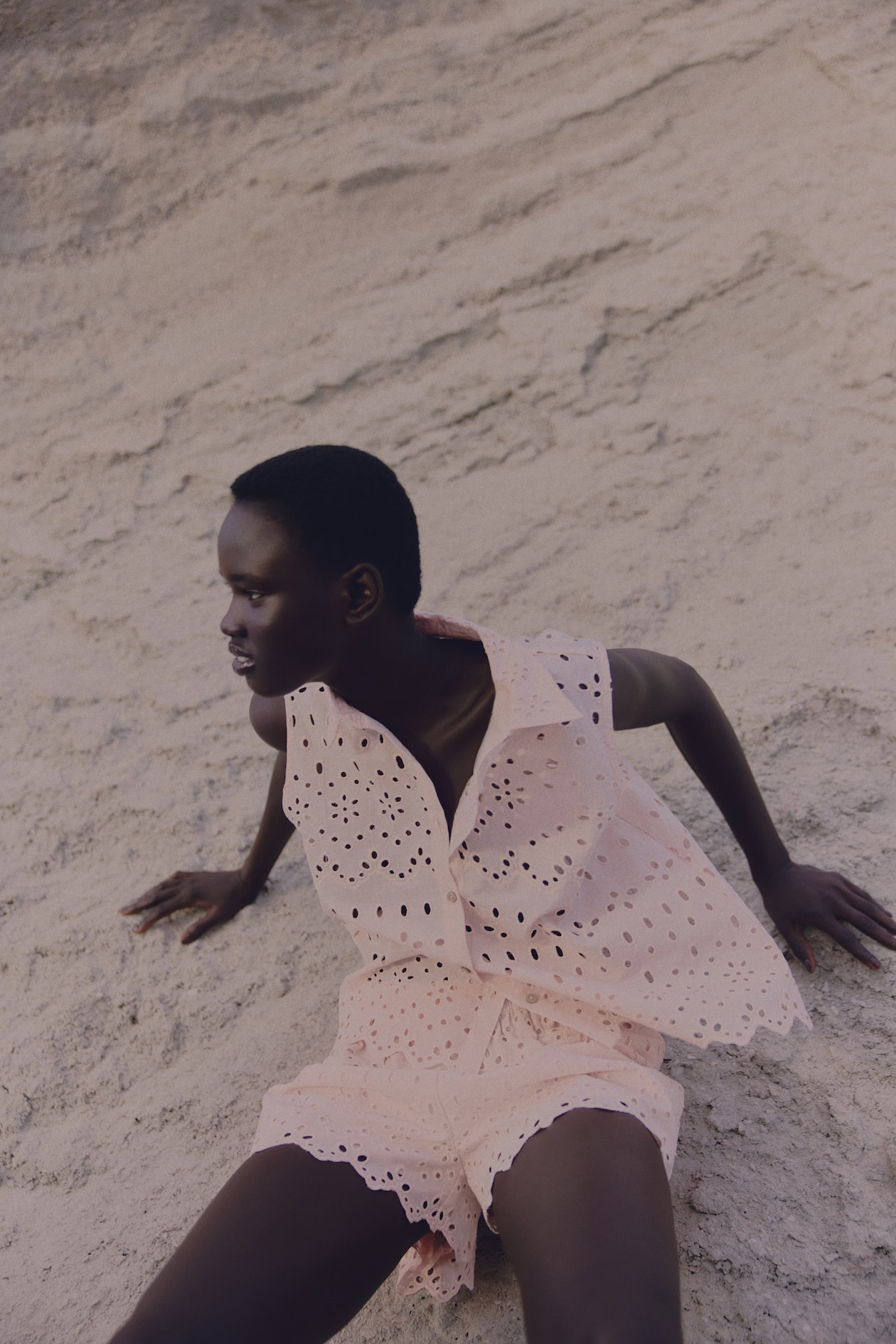 Camisa en bordado inglés - Rosa palo - Ladies | H&M MX