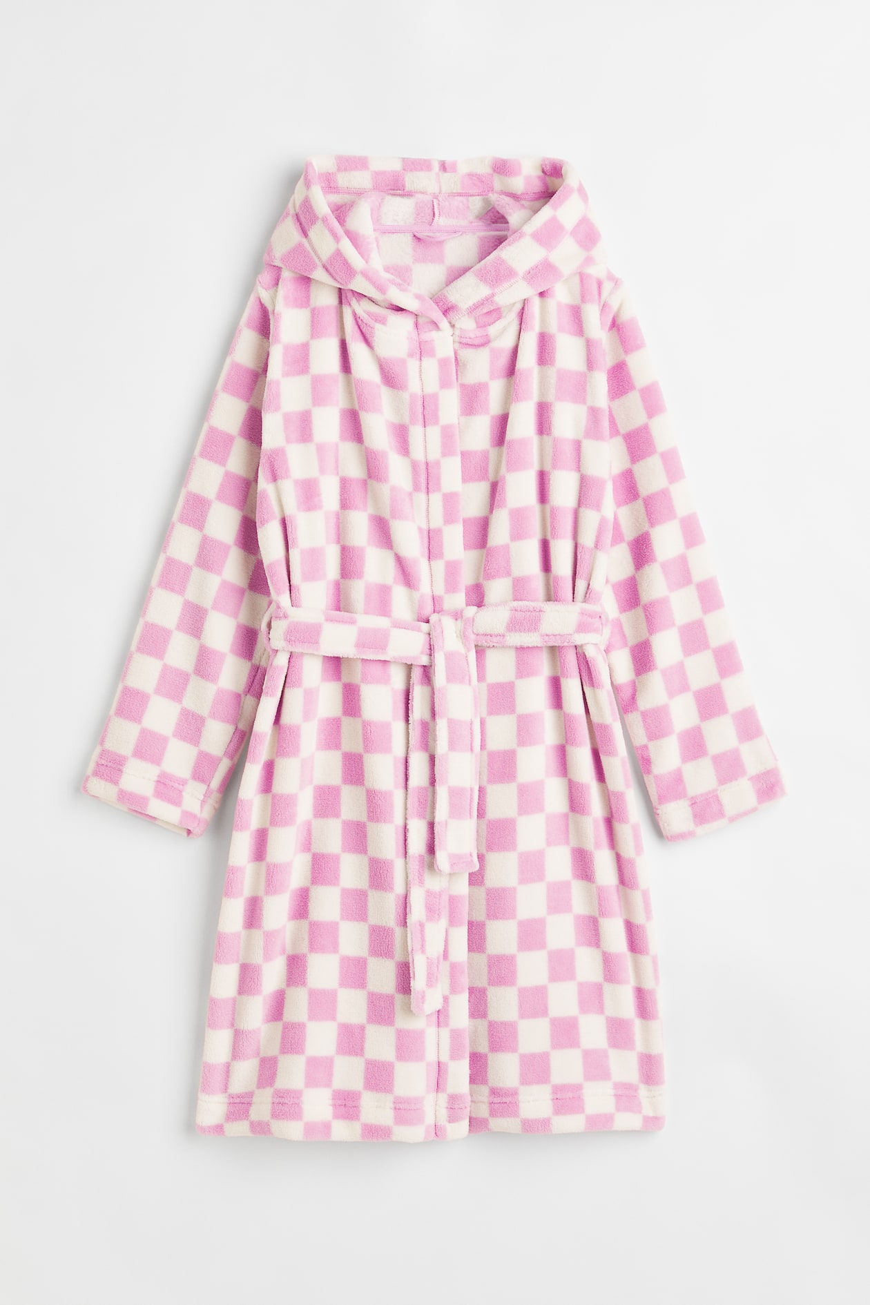 Bata en tejido polar - Rosa/Cuadros - NIÑOS | H&M ES